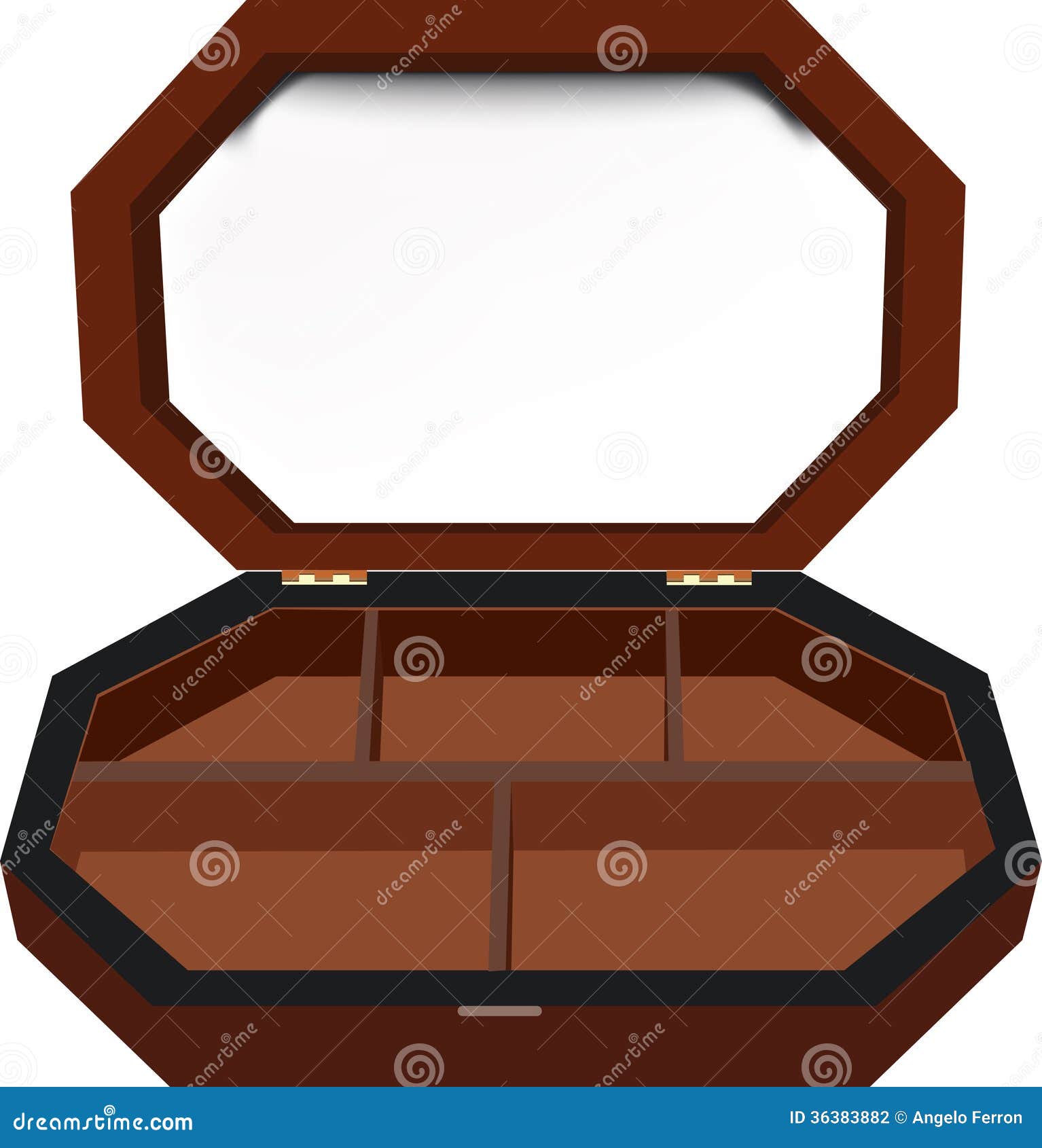 Hexagonal box stock vector. Illustration of walnut, mirror - 36383882