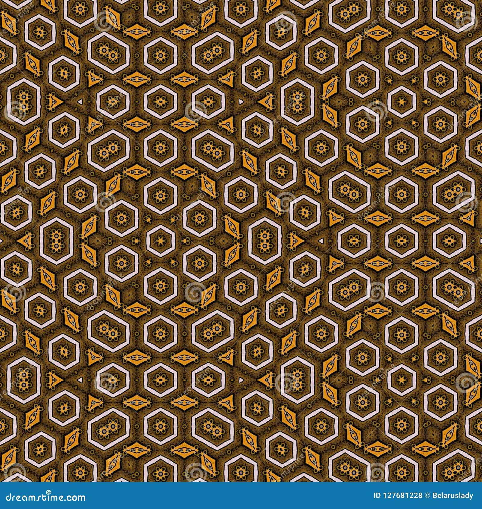 Hexagonal Brown Continuous Cells Pattern Stock Illustration ...