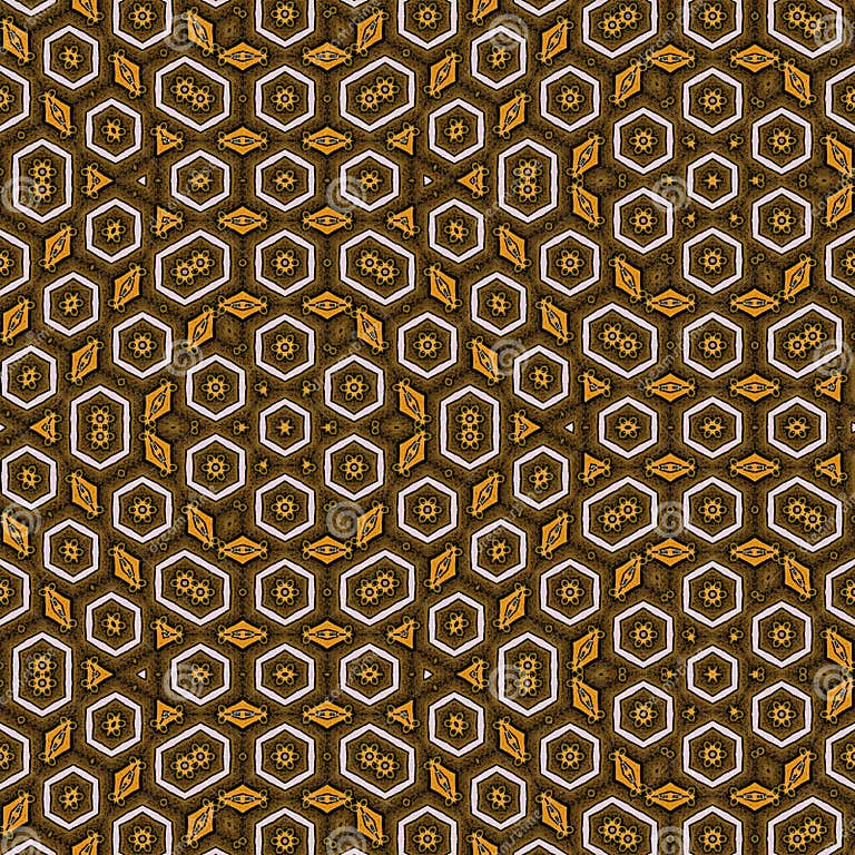 Hexagonal Brown Continuous Cells Pattern Stock Illustration ...