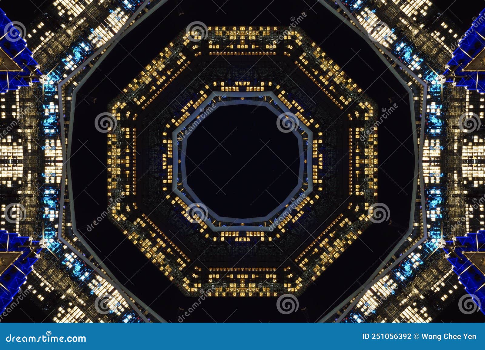 Hexagonal Building Background Symmetrical 6 Sided Stock Photo - Image ...