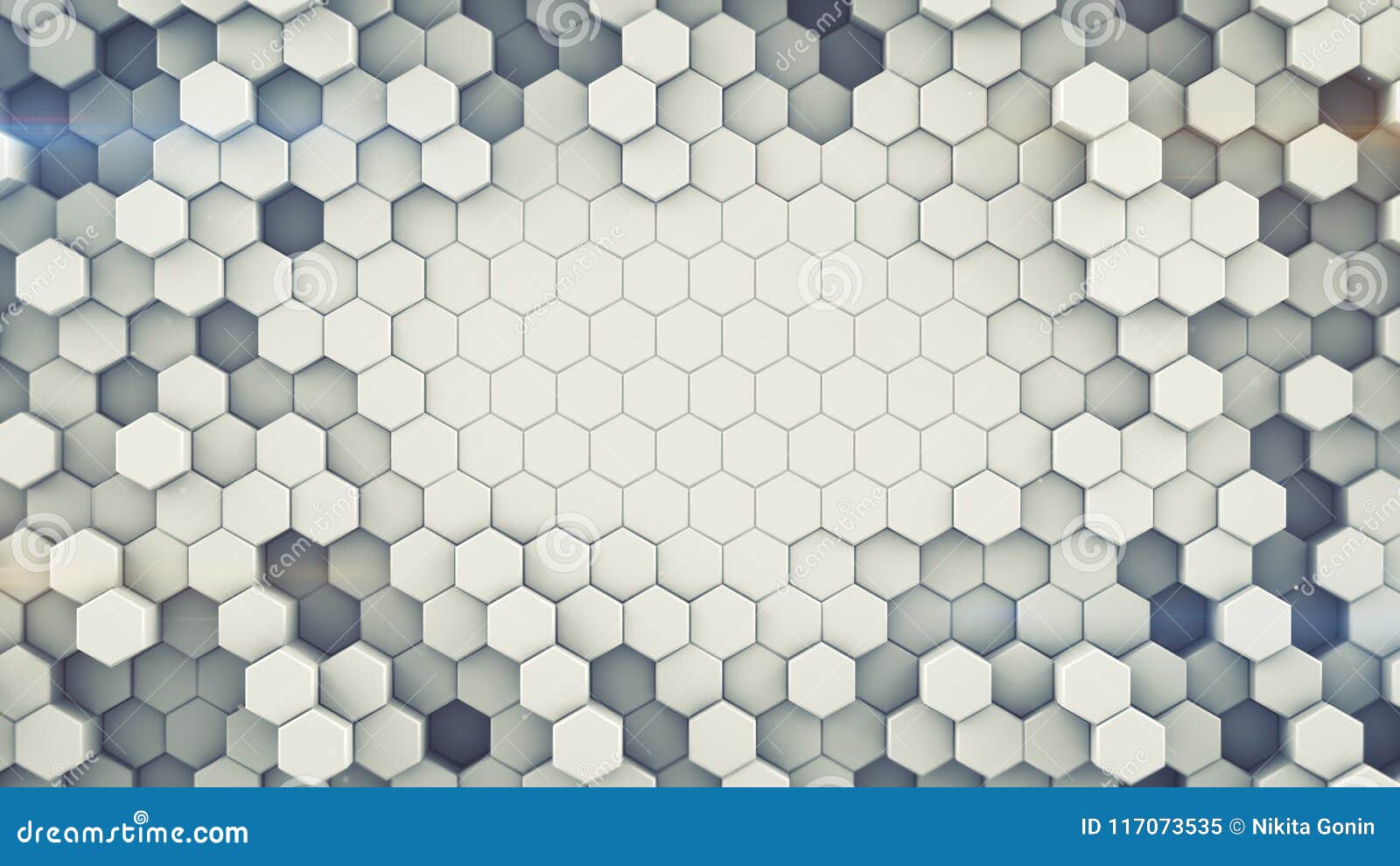 Hexagonal Cells Wall Abstract 3D Rendering Stock Illustration ...