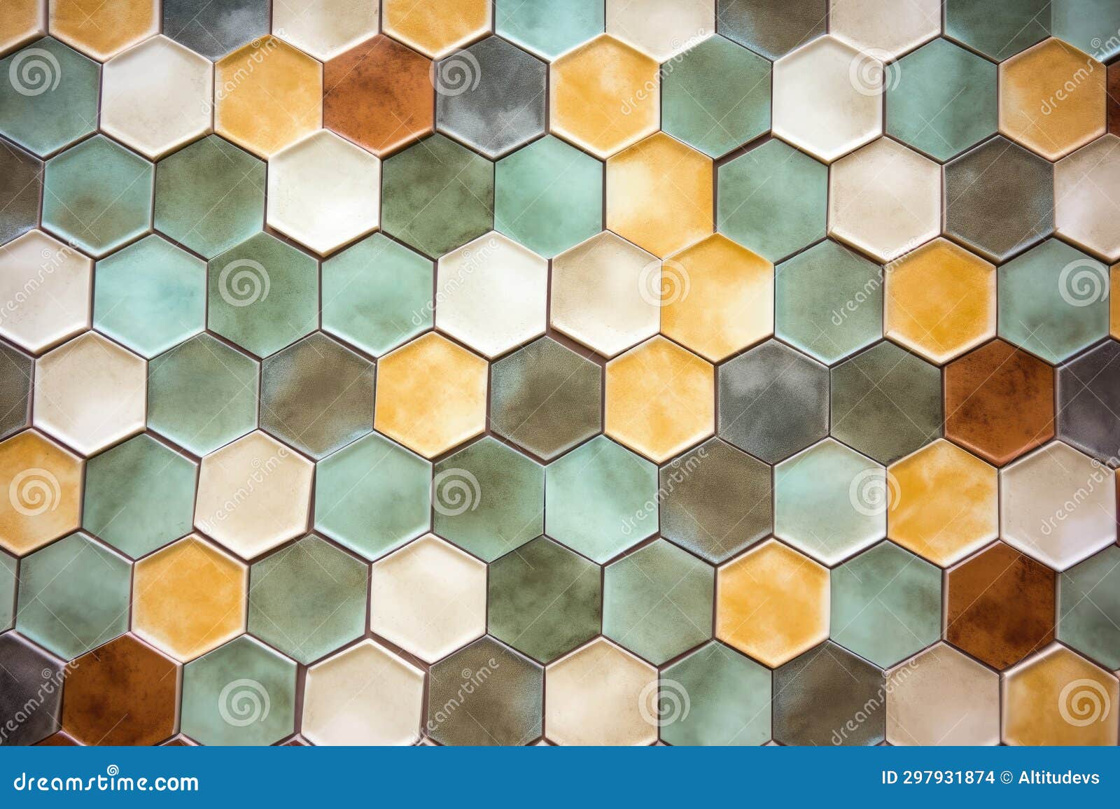 Hexagonal Ceramic Tiles on a Wall Stock Photo - Image of geometric ...