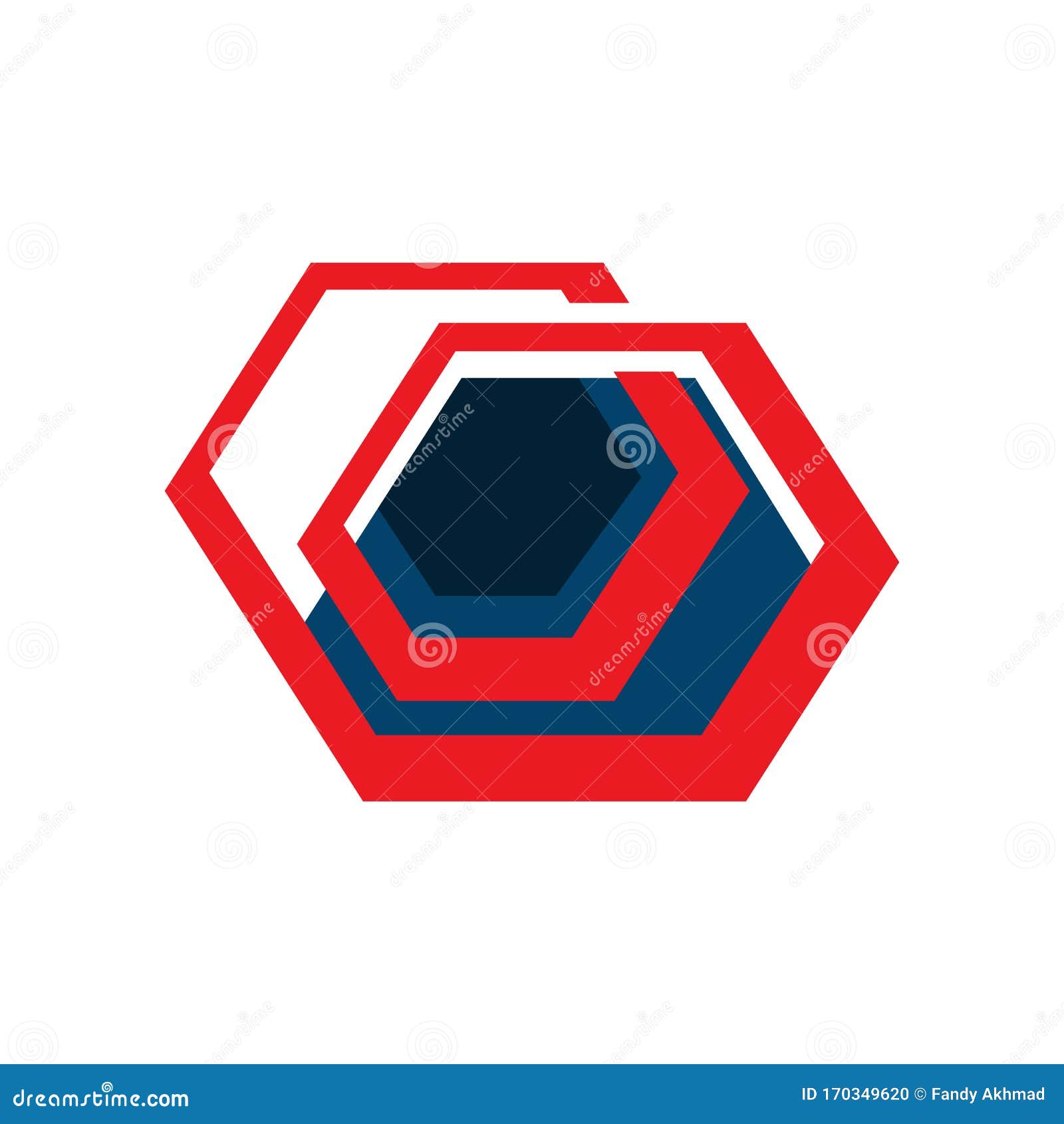 Hexagonal Chain Link Logo Template Stylish Vector Design Stock Vector ...