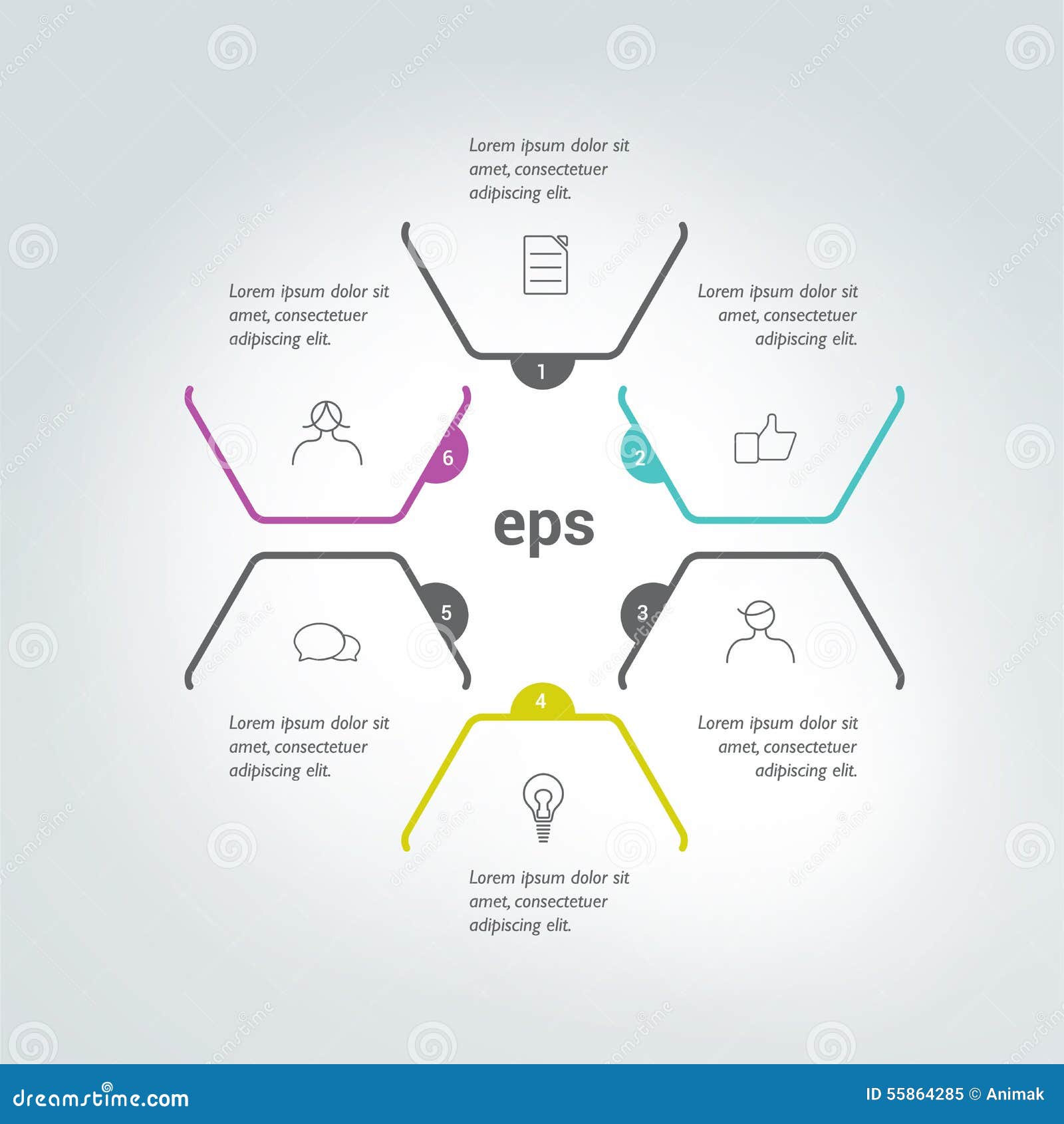 Hexagonal chart. stock vector. Illustration of label - 55864285