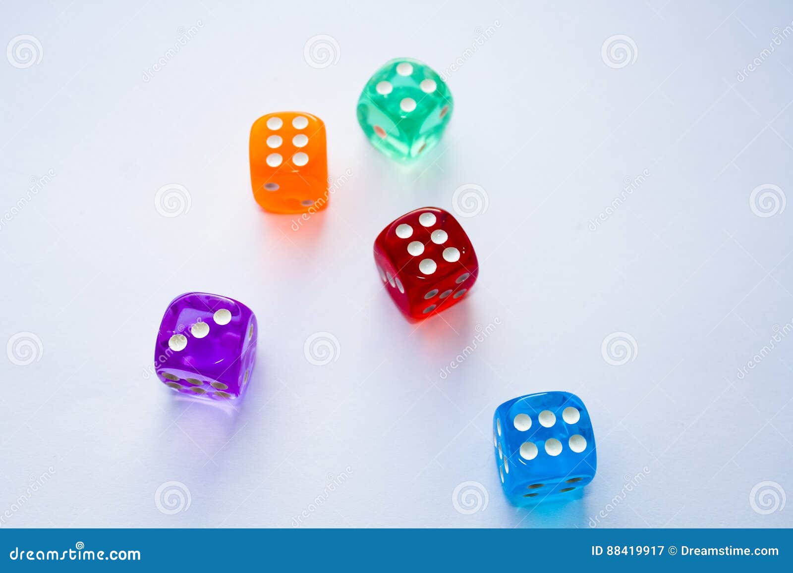 Hexagonal Colored Dice on a White Background Stock Image - Image of ...