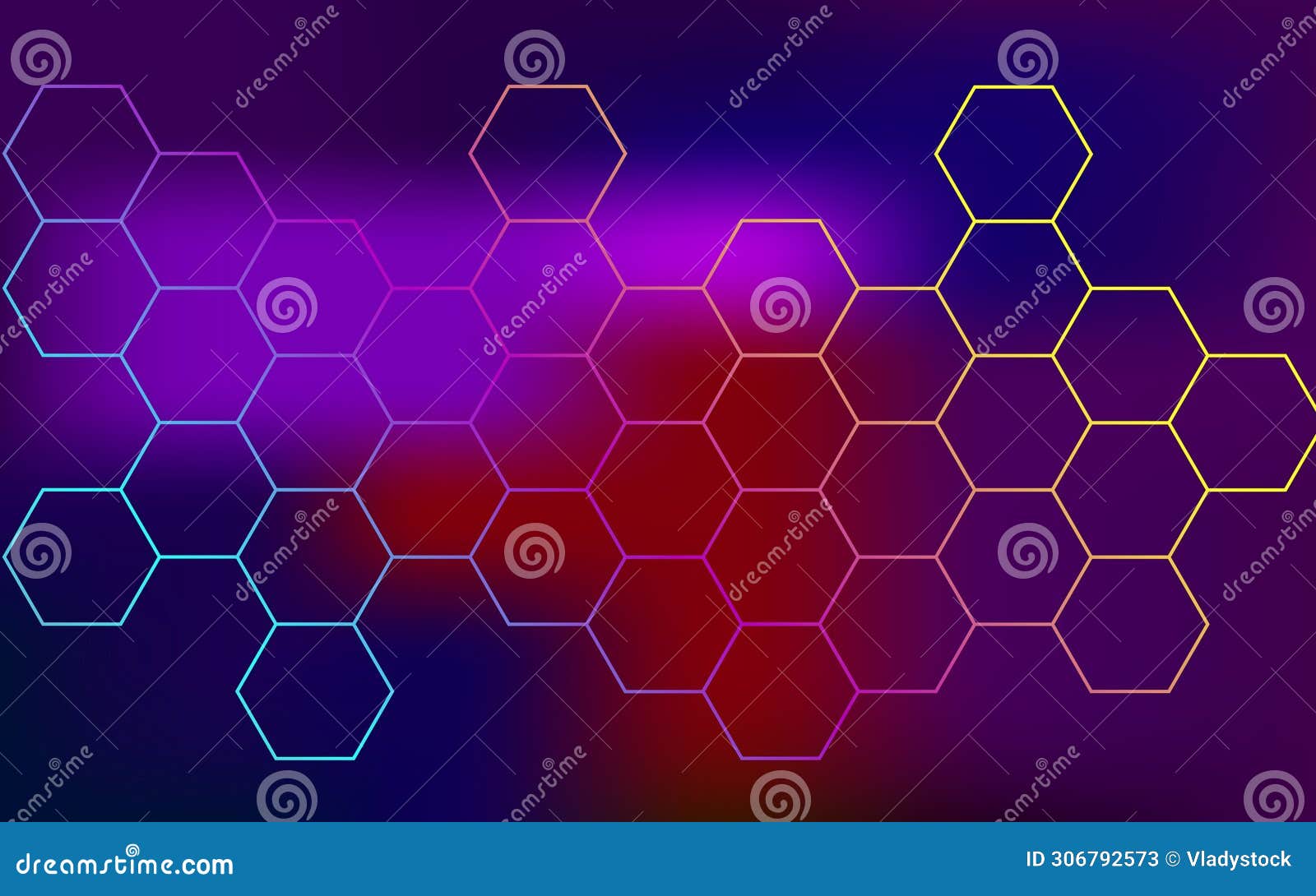 Hexagonal Colorful Molecules with Colorful Gradient Background ...