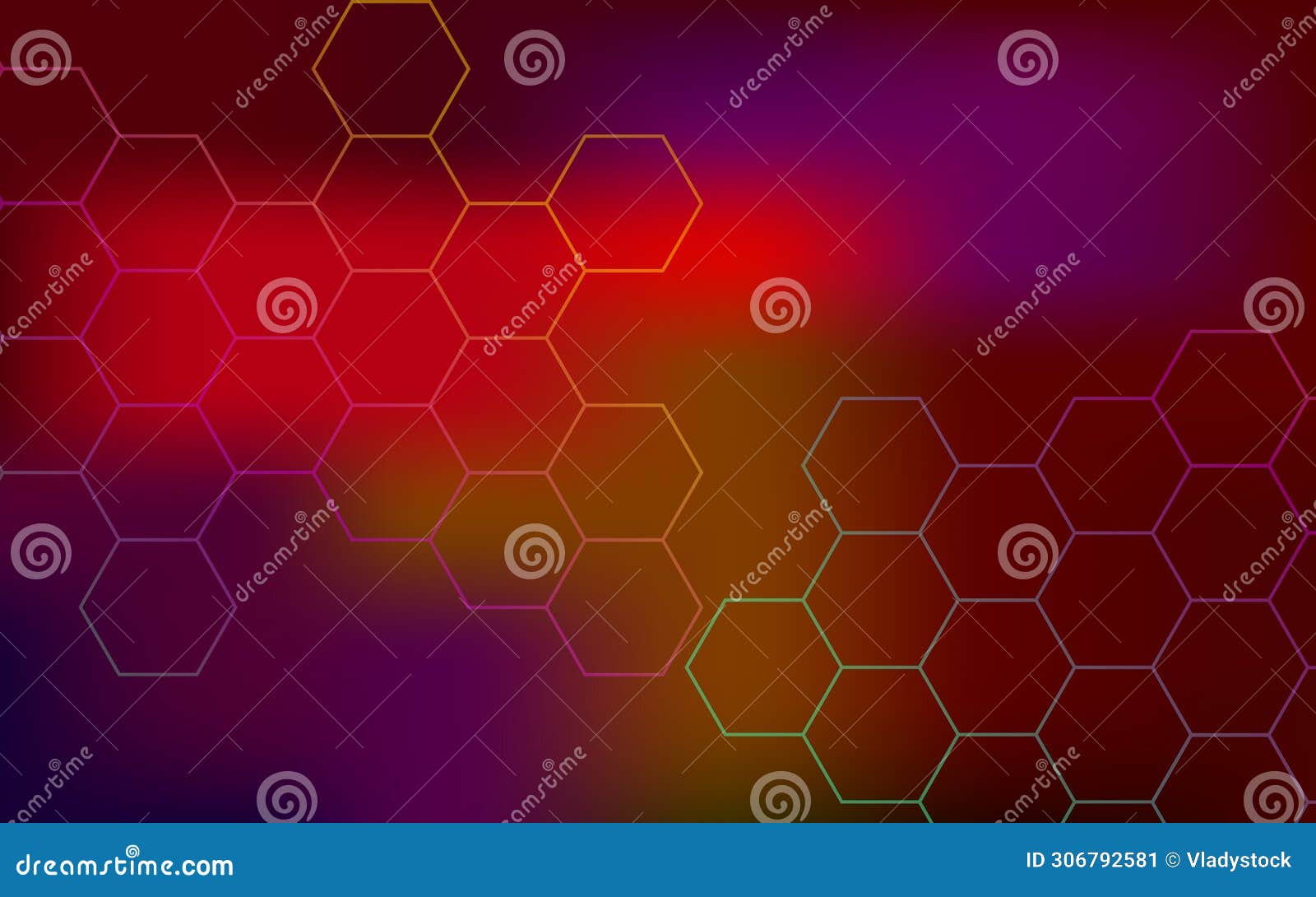 Hexagonal Colorful Molecules with Colorful Gradient Background ...