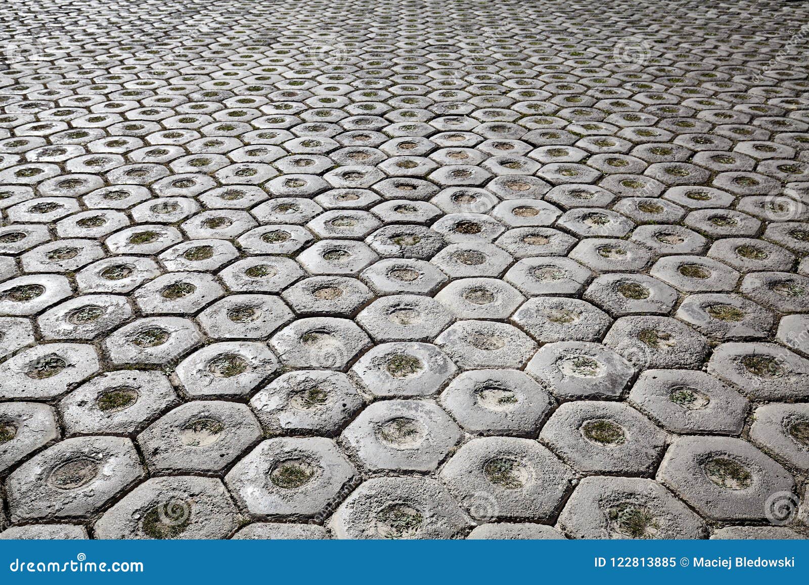 Hexagonal Concrete Blocks Pattern. Stock Image - Image of concrete ...