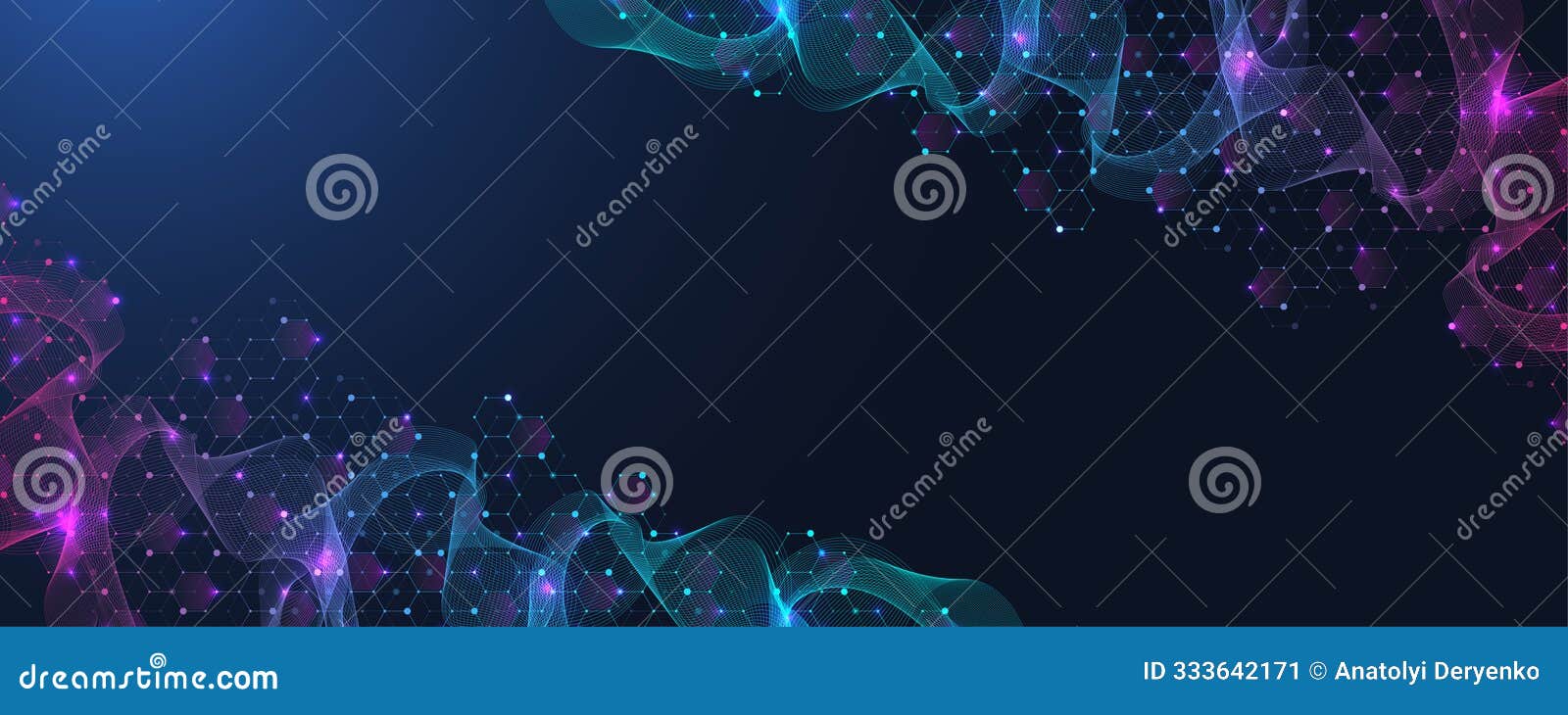 Hexagonal Digital Abstract Background. Technology Concept with Lines ...