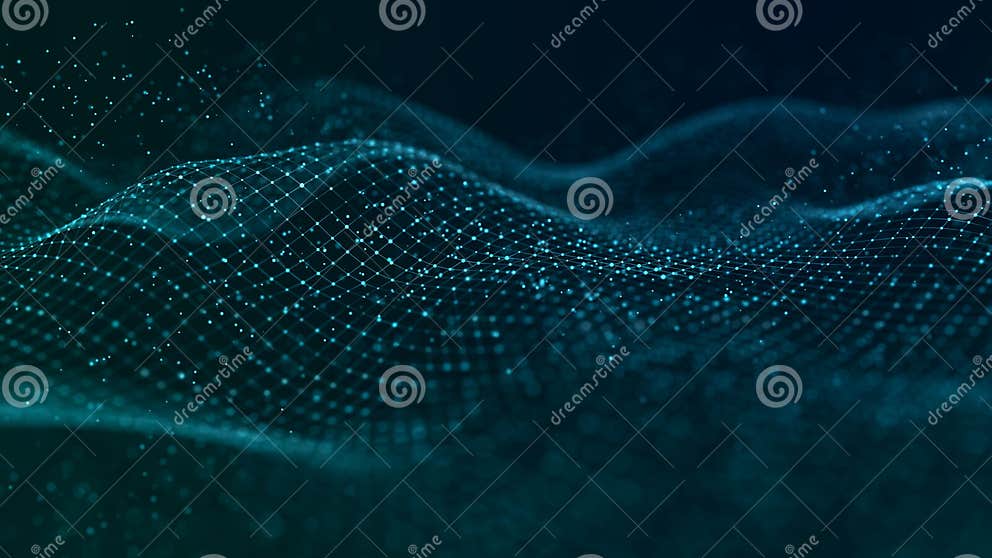 Hexagonal Digital Communication Structure. Connection of Dots and Lines ...