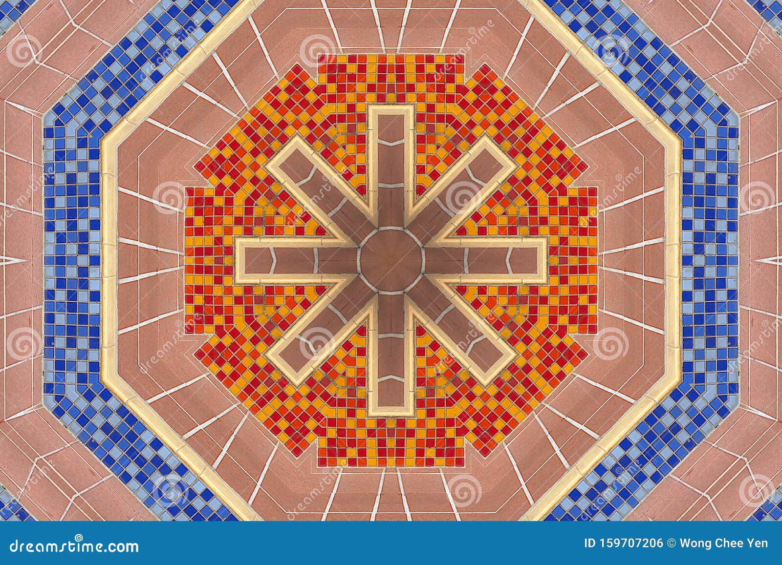 Hexagonal Floor Tile Circular Design Pattern Stock Photo - Image of ...
