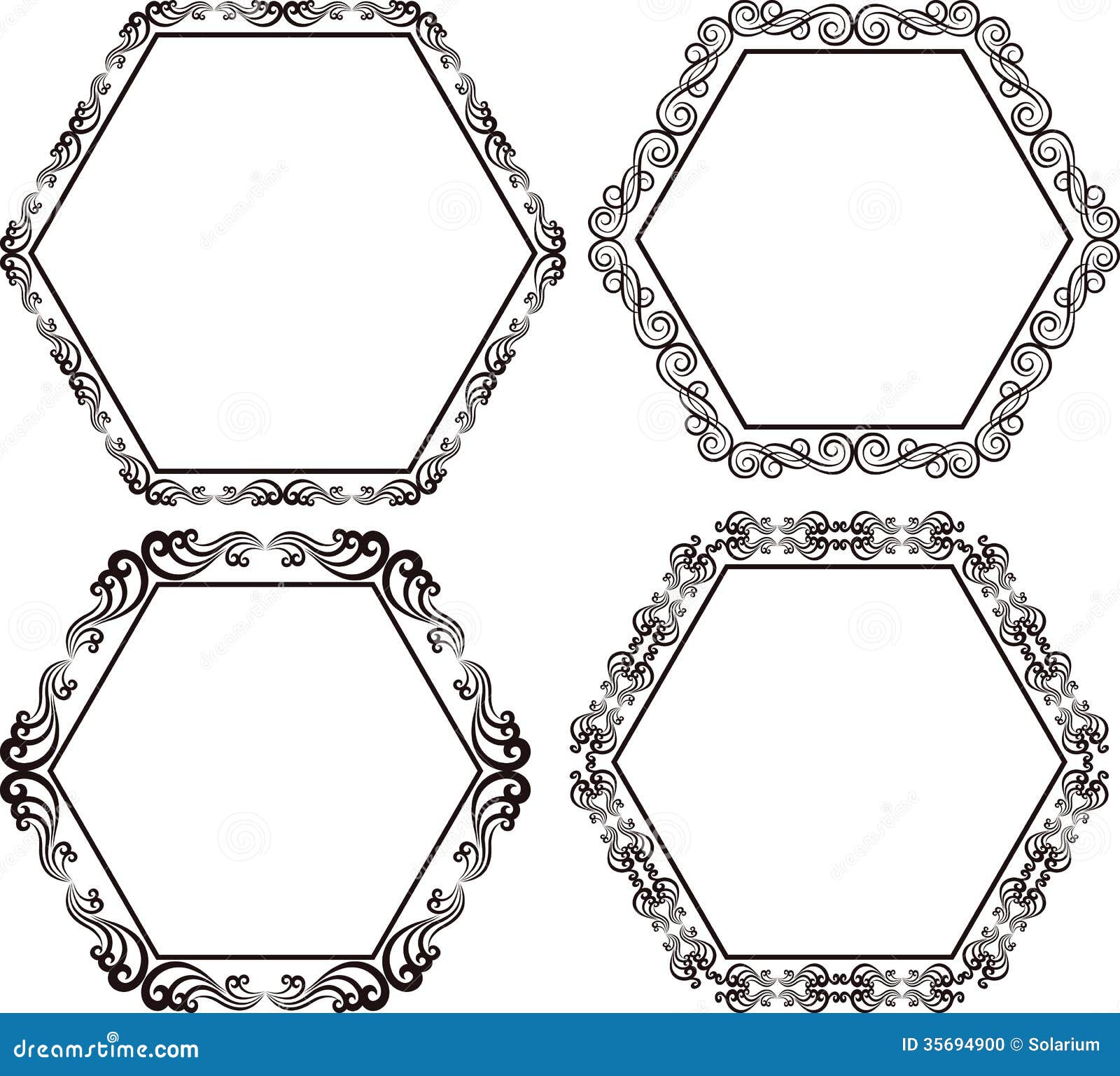 Hexagonal frame stock vector. Illustration of vector - 35694900