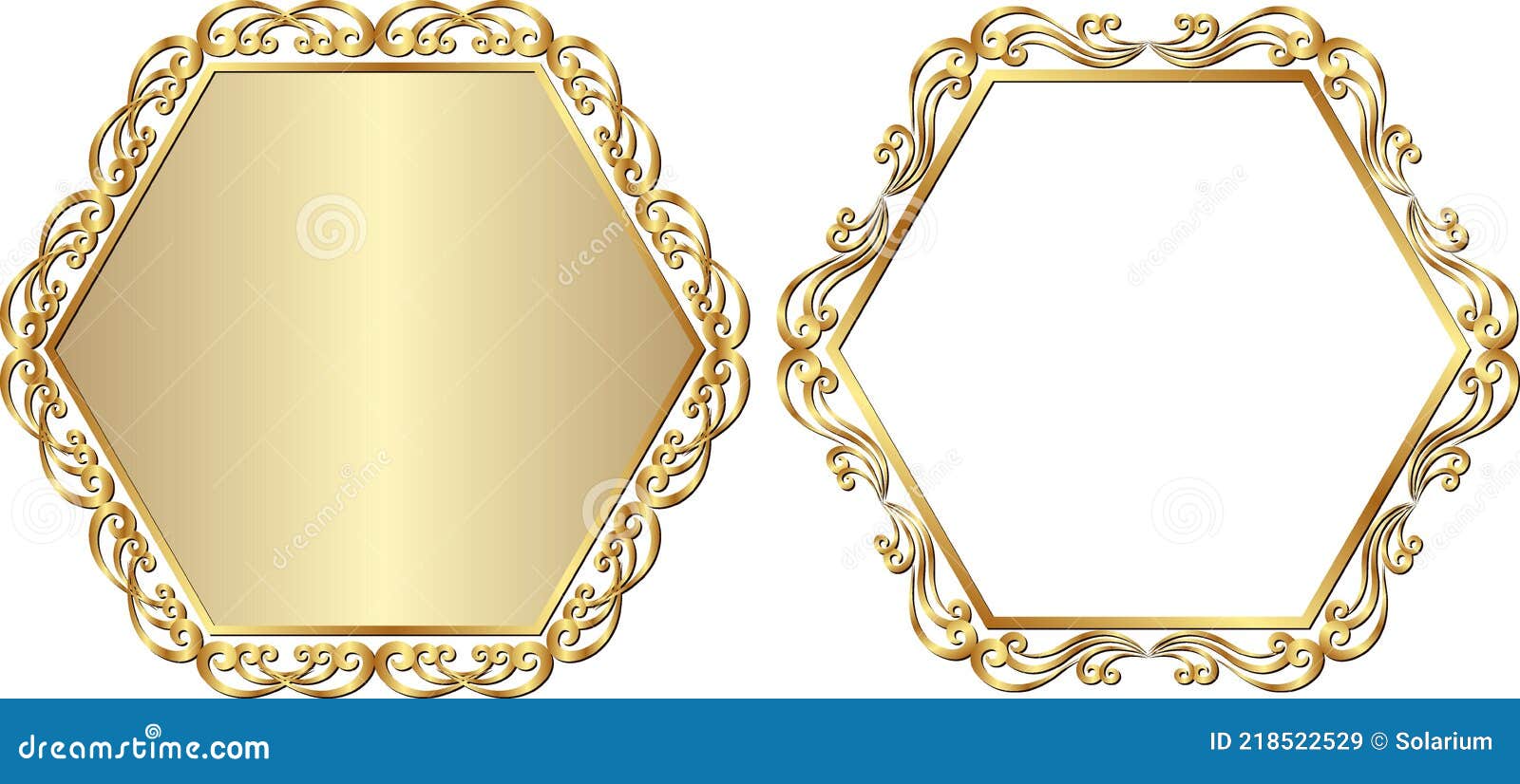 Hexagonal frames stock vector. Illustration of decorative - 218522529