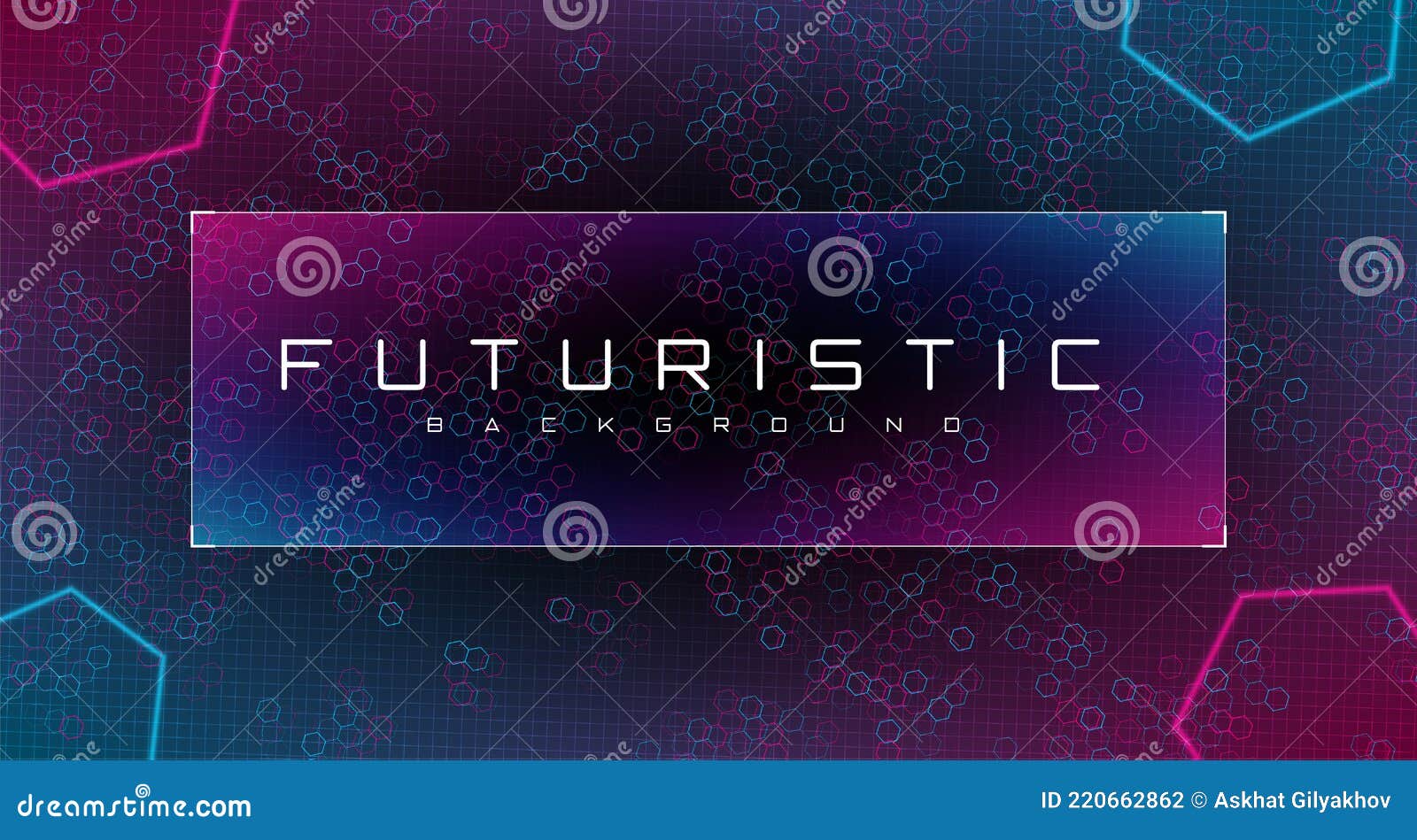 Hexagonal Futuristic Abstract Banner. Cyber Frame HUD Design with ...