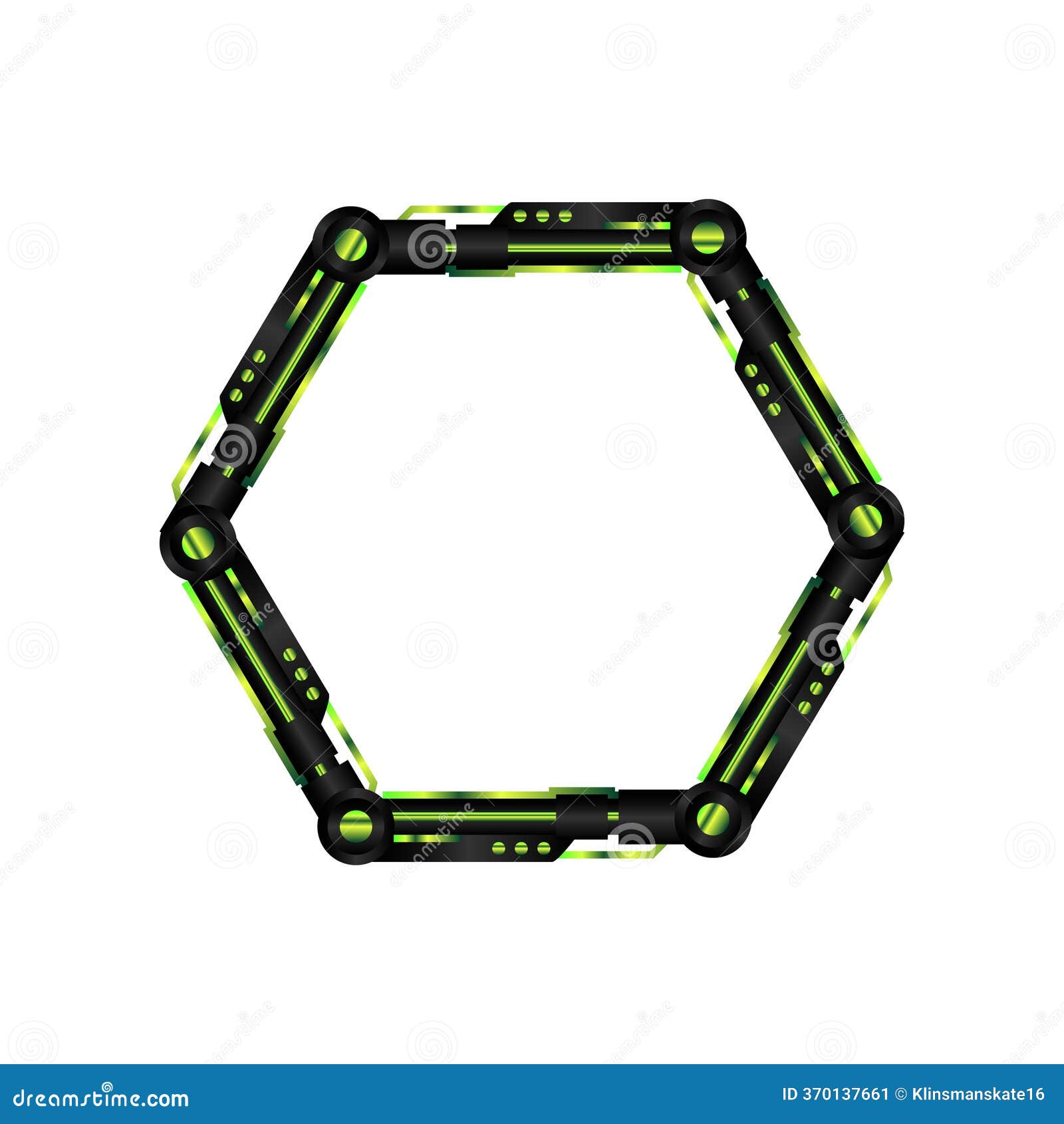 Hexagonal Futuristic Border Frame Avatar Element Graphic Stock Image ...