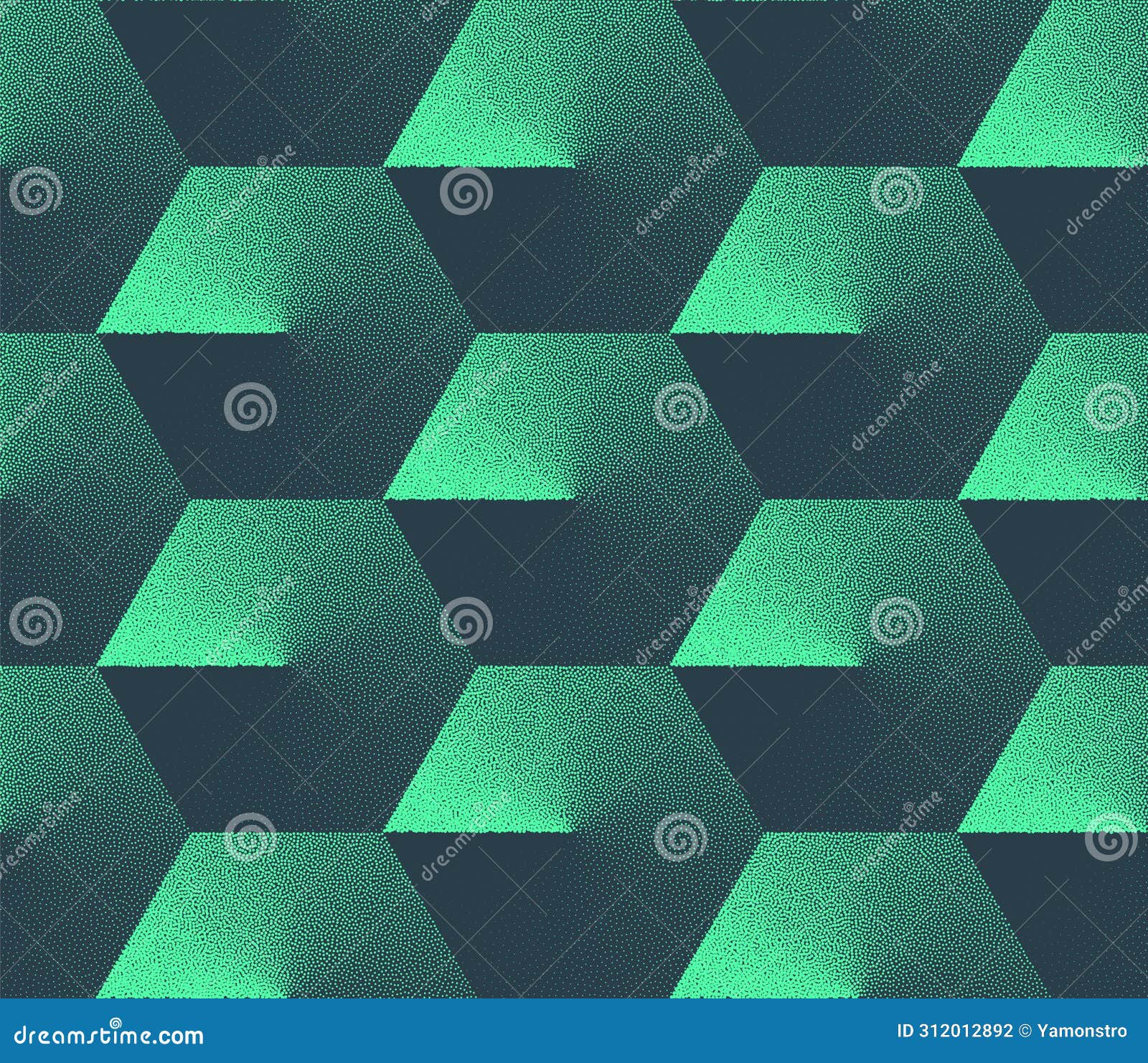 Hexagonal Futuristic Seamless Pattern Trend Vector Turquoise Abstract Background Stock Vector ...