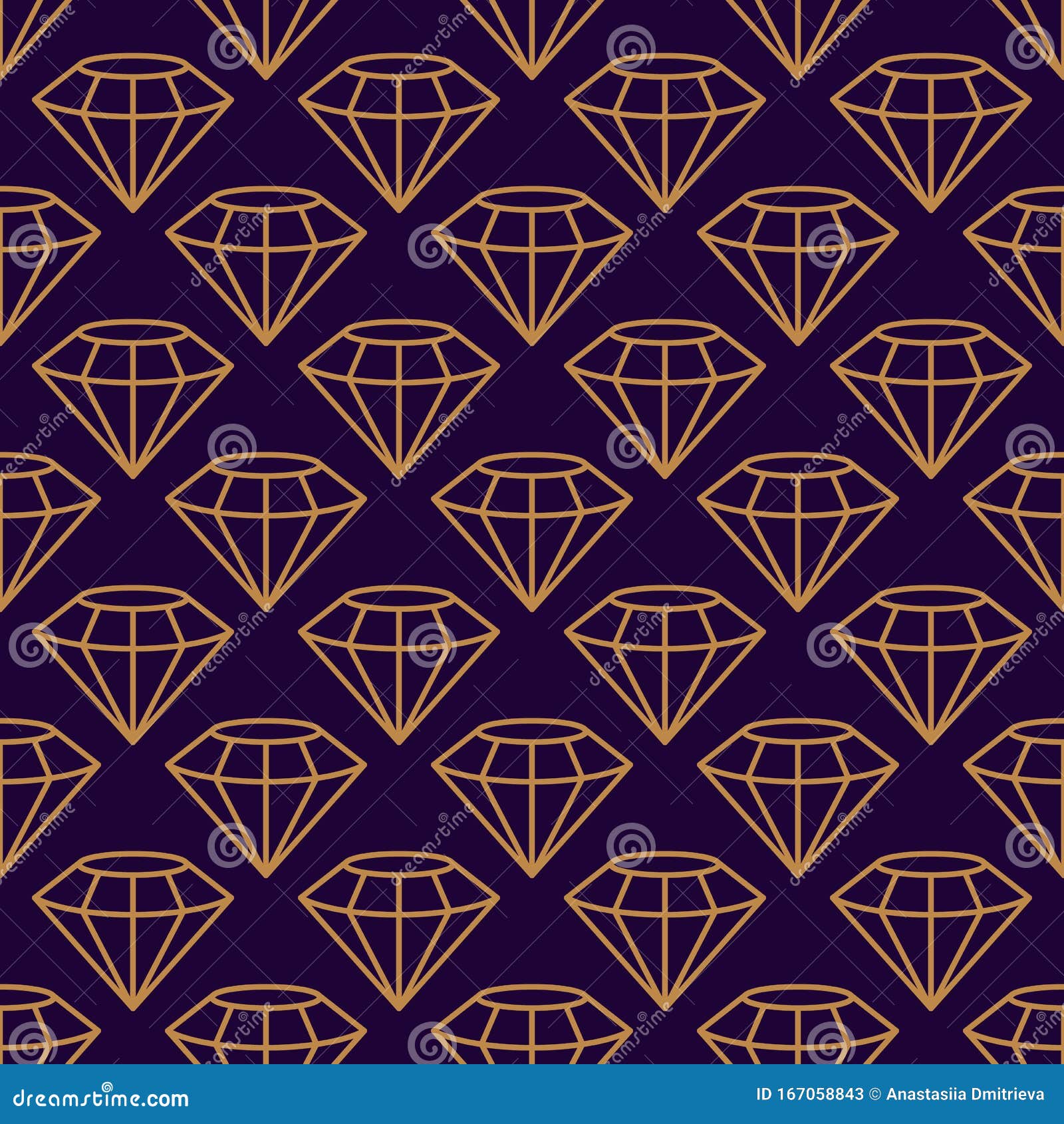 Hexagonal Gemstone Seamless Pattern in Minimal Trendy Style. Gold ...