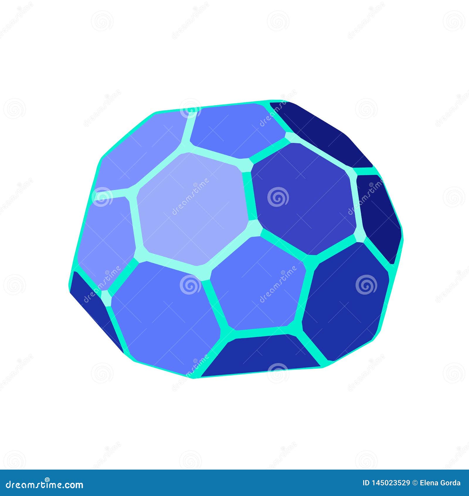 Hexagonal Geodesic Dome. Isometric Illustration Stock Vector ...