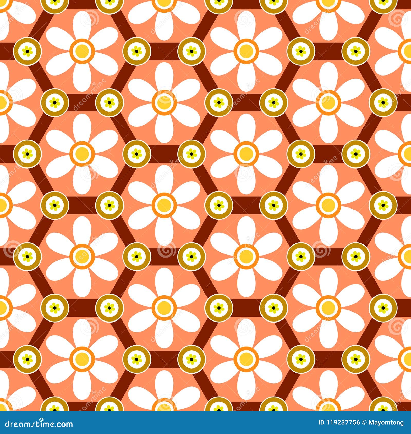 Hexagonal Geometric Pattern Stock Vector - Illustration of retro ...