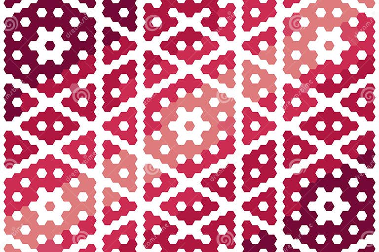 Hexagonal Geometric Pattern in Red Maroon with Abstract Hexagon Mosaic ...