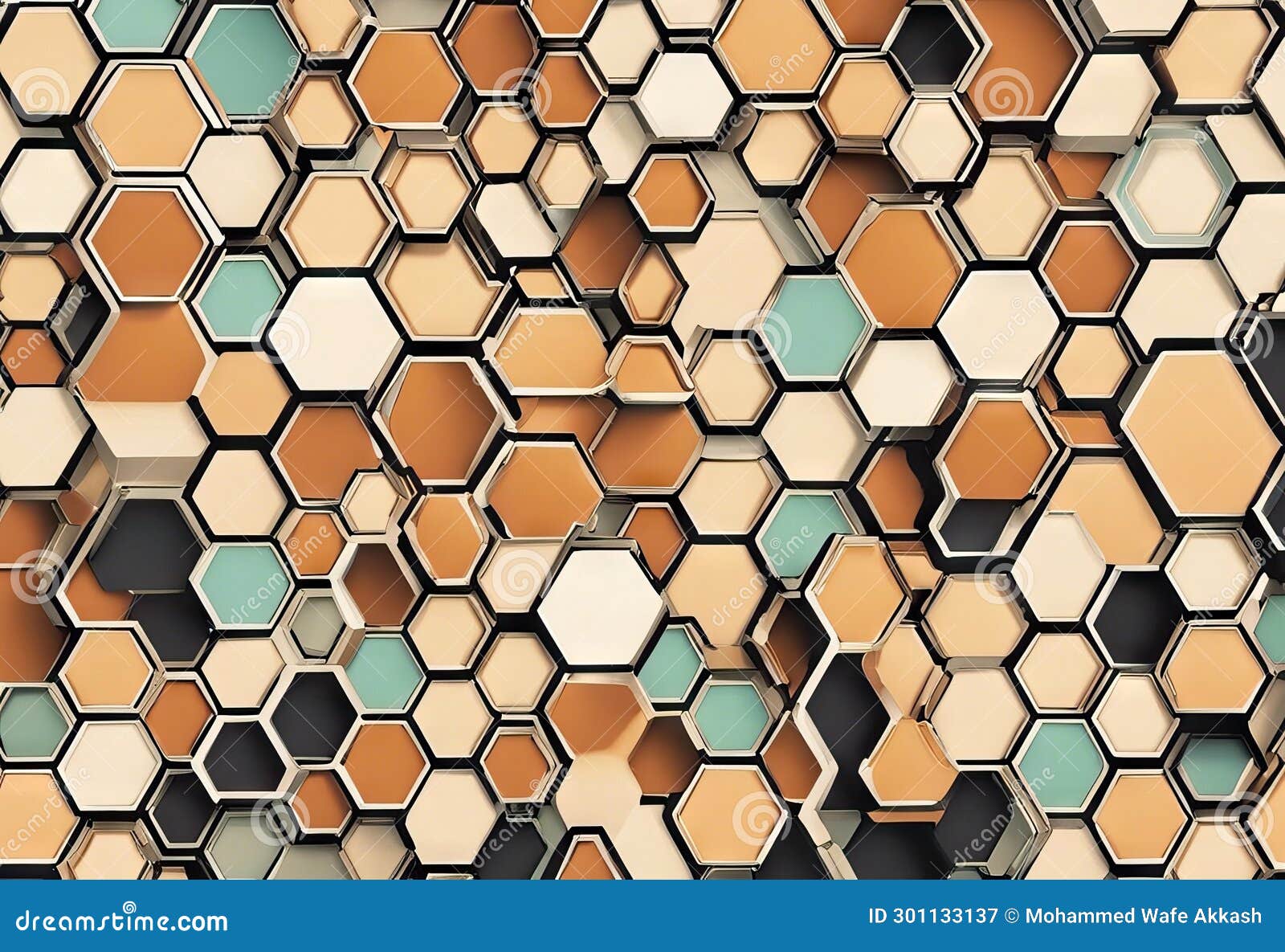 Hexagonal Geometric Seamless Pattern. Vector Background Grid with Editable Strokes Stock ...