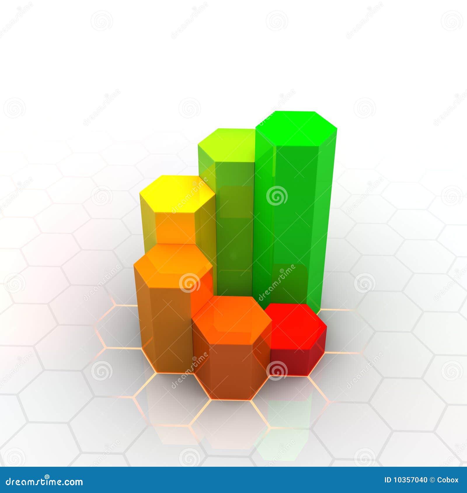 Hexagonal graph stock illustration. Illustration of growth - 10357040