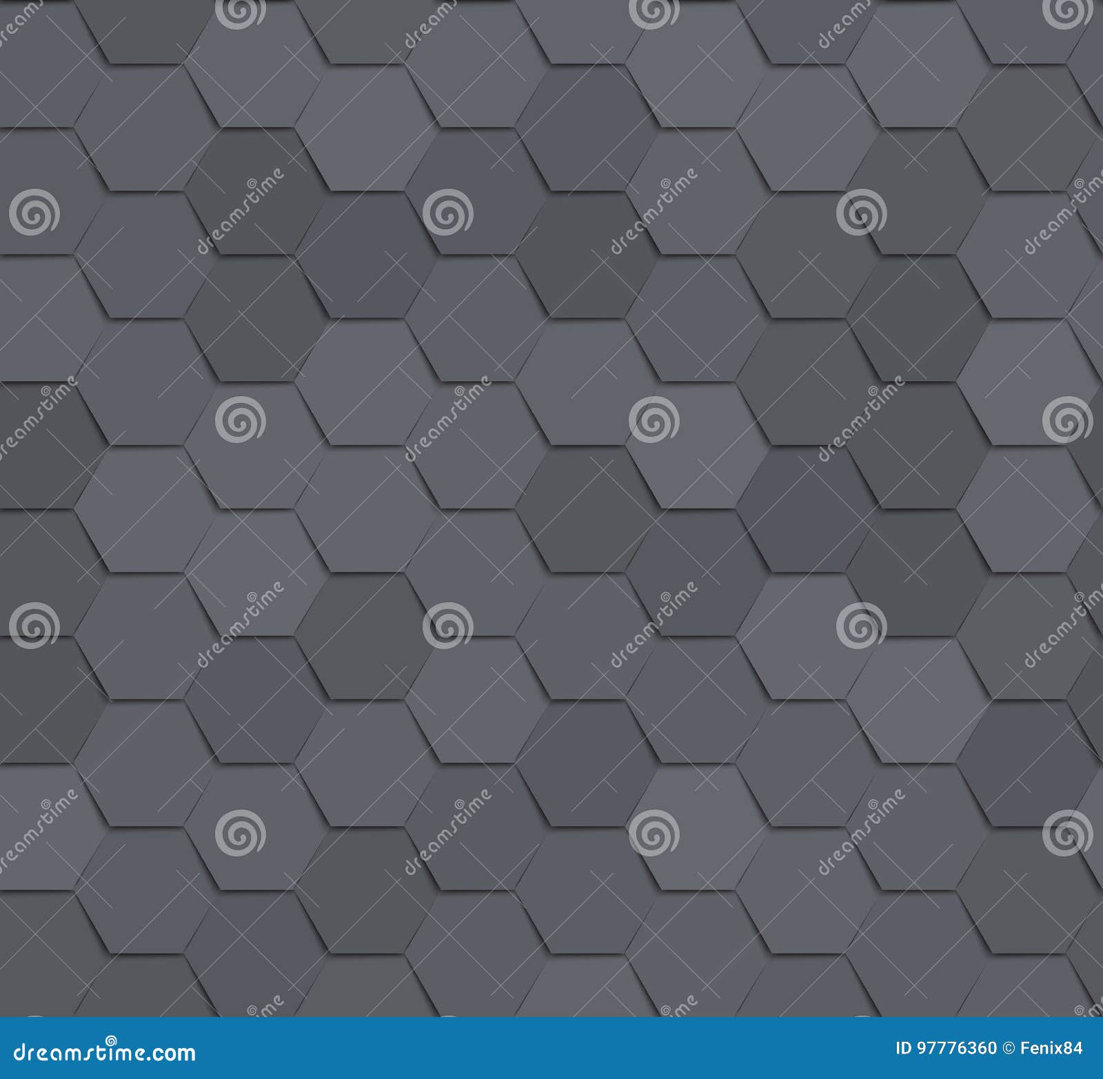Hexagonal Gray Tiles. Seamless Vector Pattern. Abstract Material Stock ...