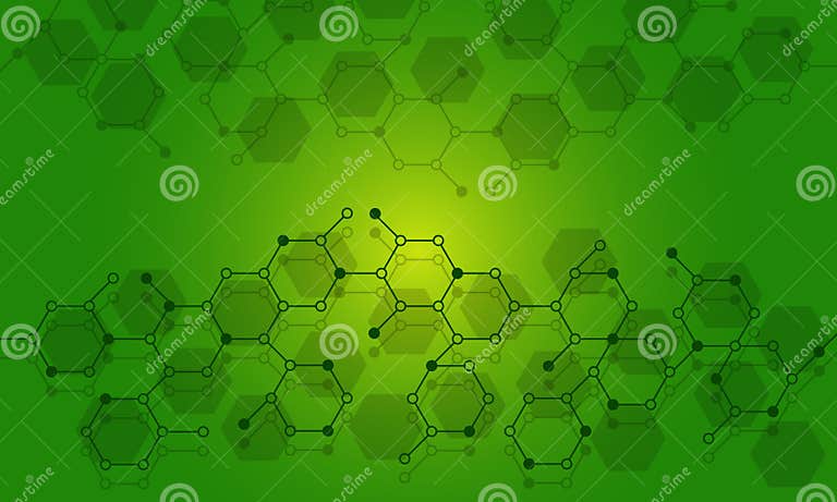 Hexagonal Green Background with Process Flow Chart Stock Vector ...
