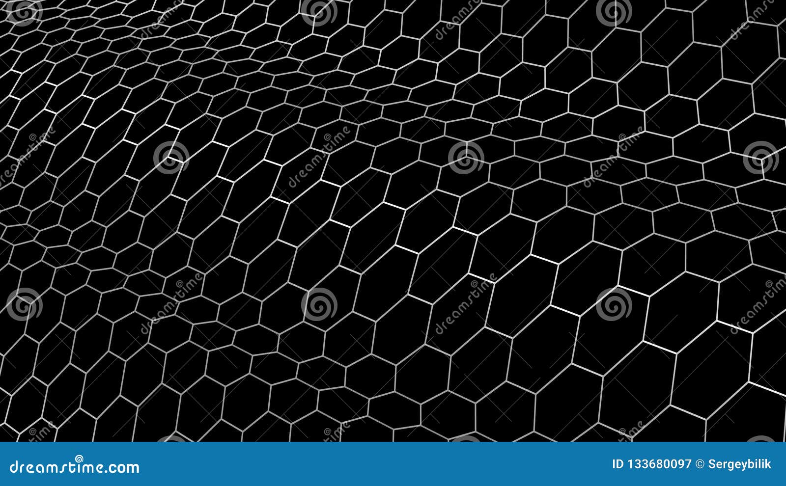Hexagonal Grid Net Waving Field Landscape Seamless Loop Drawing Motion ...