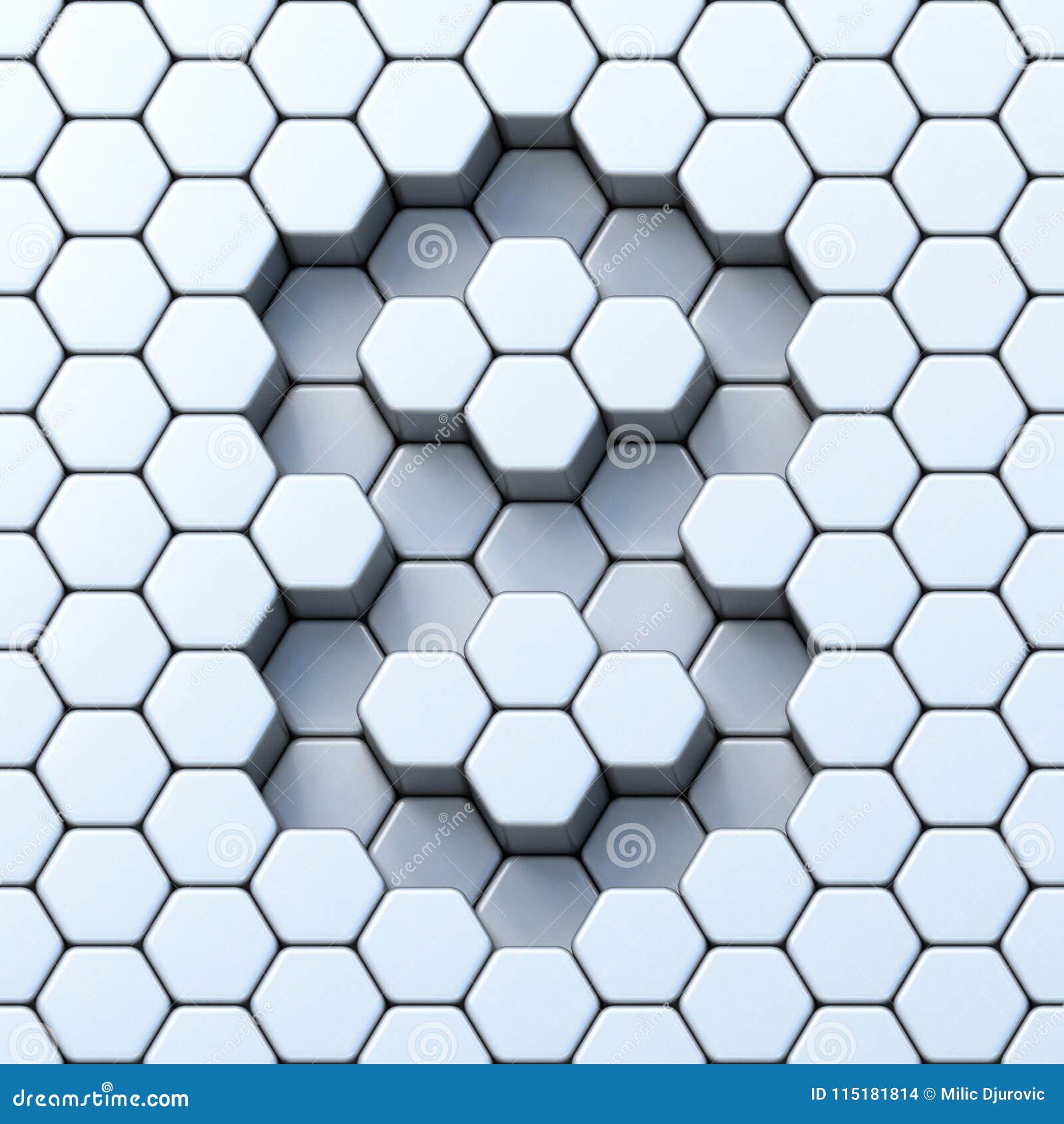 Hexagonal Grid Number EIGHT 8 3D Stock Illustration - Illustration of ...