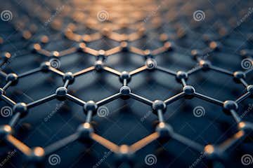 Hexagonal Grid Pattern of Molecular Structure of Graphene Stock Image - Image of physics ...