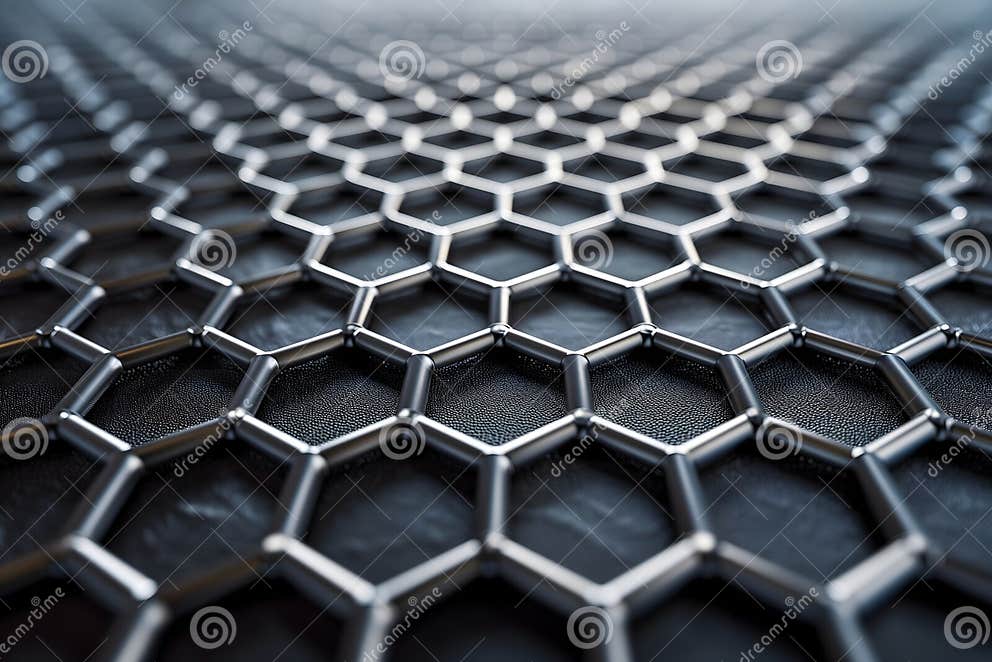 Hexagonal Grid Pattern of Molecular Structure of Graphene Stock Illustration - Illustration of ...