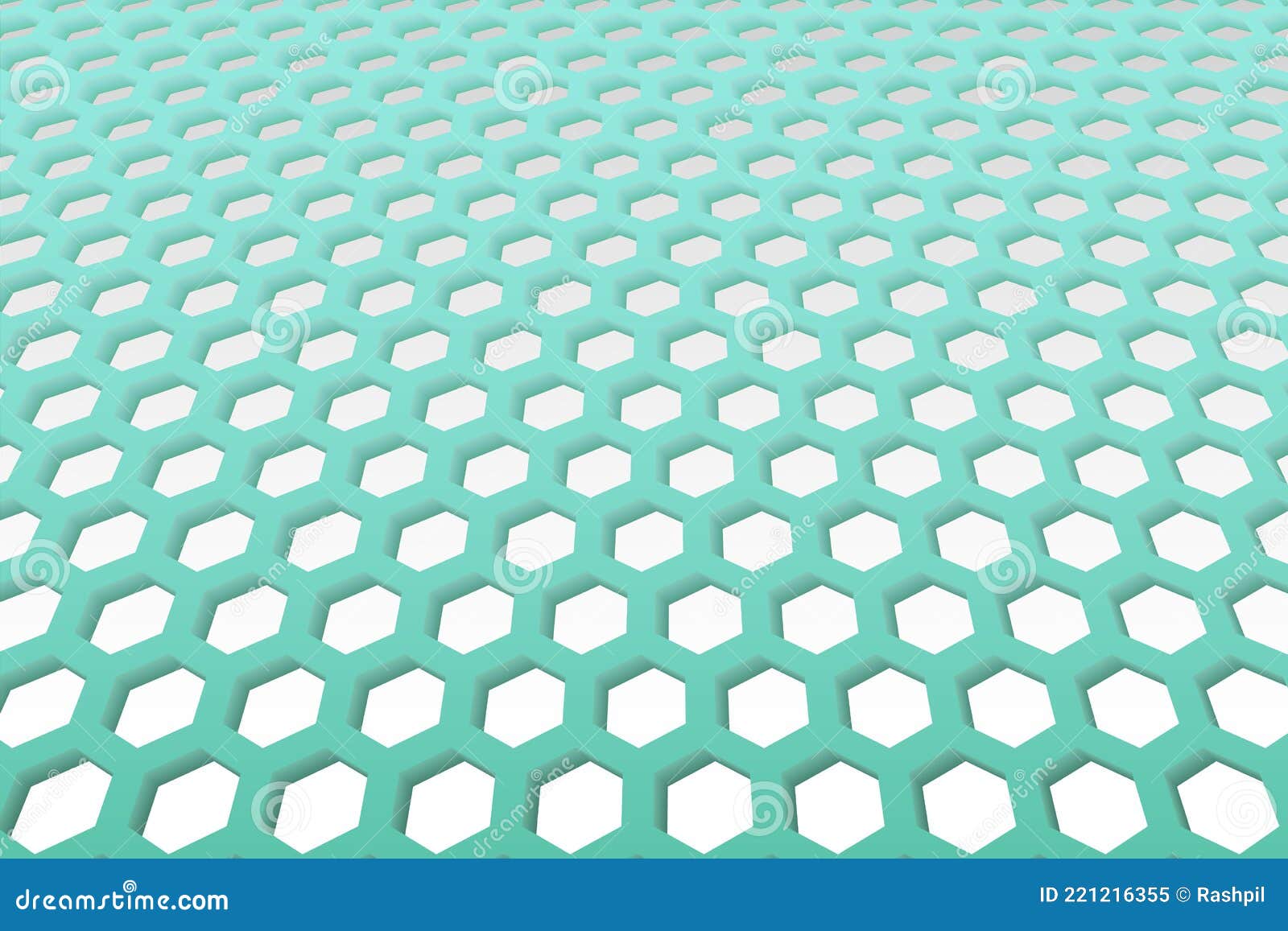 Hexagonal Grid in Perspective Angle View. Abstract Vector Geometric ...