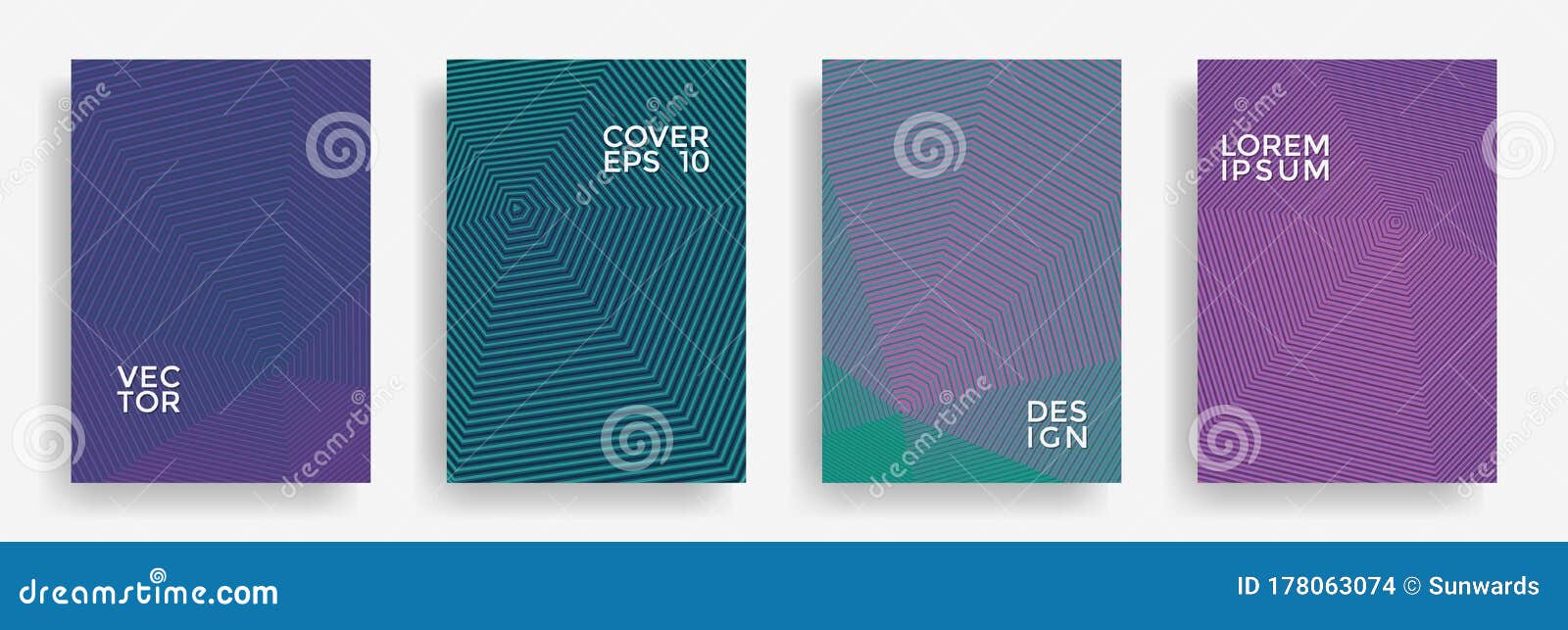 Hexagonal Halftone Pattern Cover Pages Vector Creative Design. Stock ...