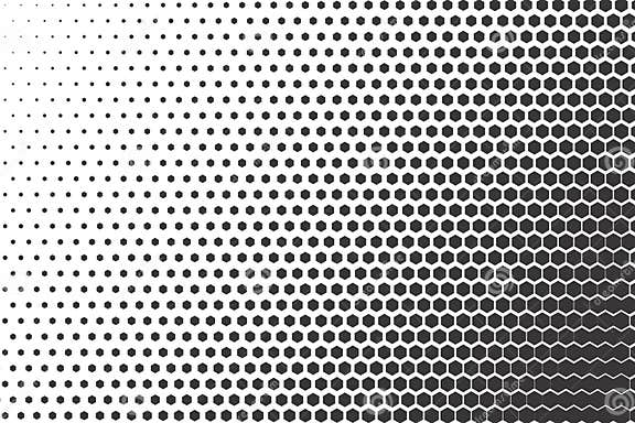 Hexagonal Halftone Pattern. Honeycomb Fade Vector Background. Abstract Textured Geometric ...