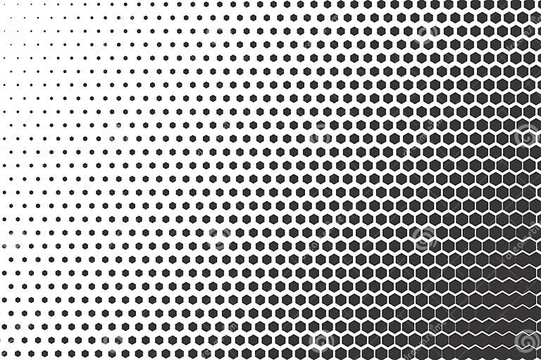 Hexagonal Halftone Pattern. Honeycomb Fade Vector Background. Abstract ...