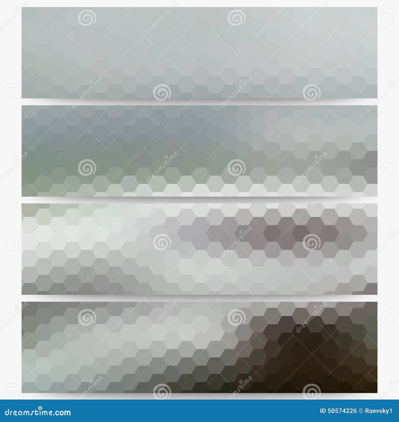 Hexagonal Headers Set, Sea Landscape Blurred Stock Vector ...