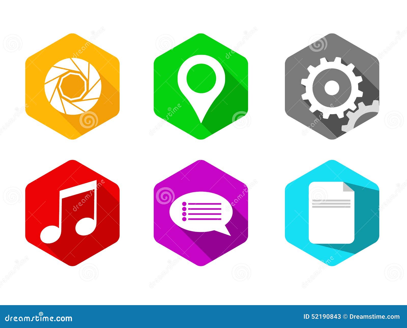 Hexagonal Shaped Flat Icon Set Stock Illustrations – 2 Hexagonal Shaped ...