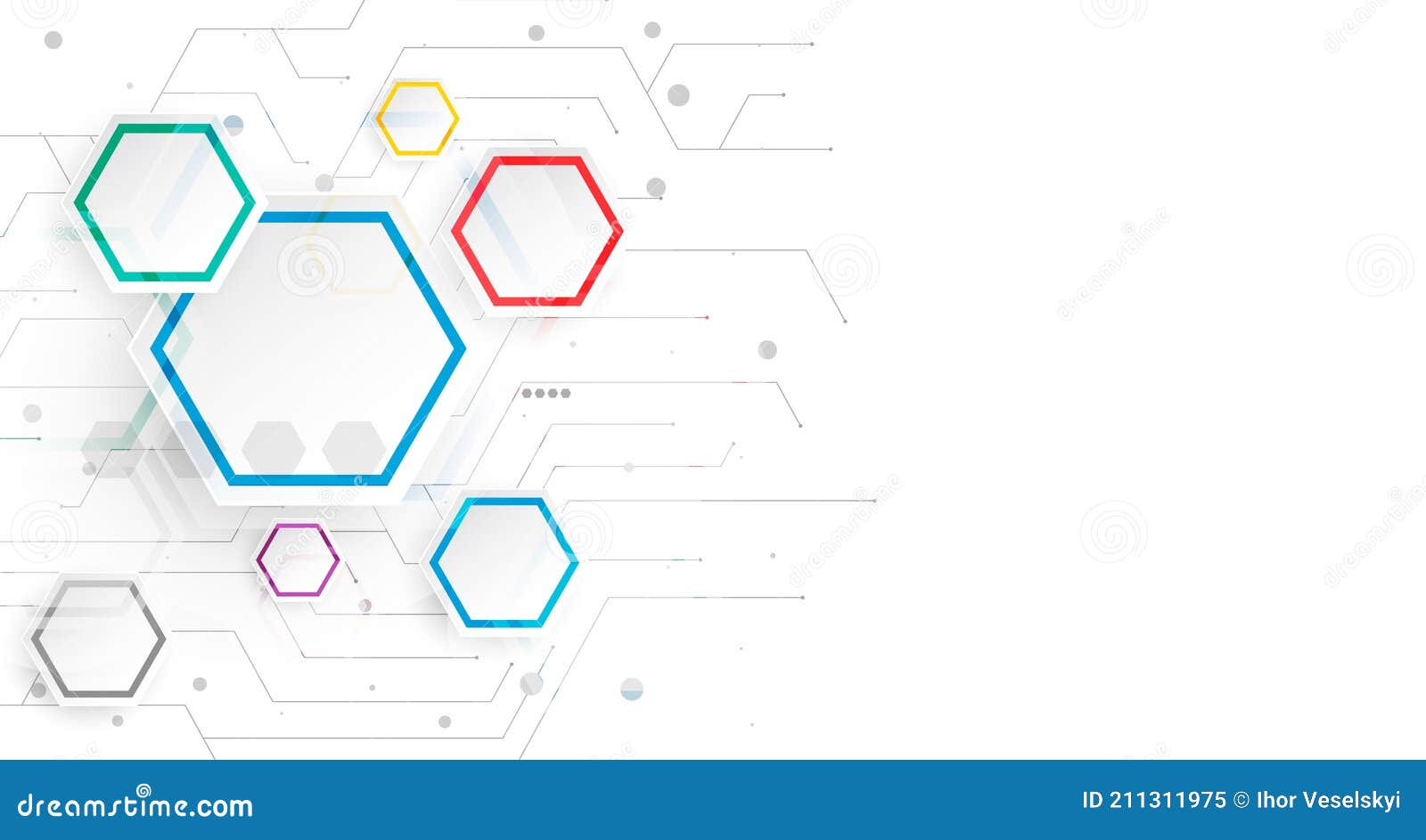 Hexagonal Infographic White Background Template Stock Vector ...