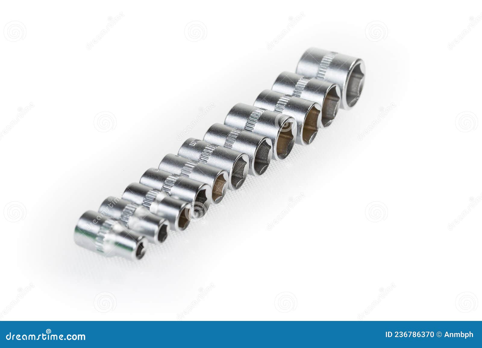 Hexagonal Interchangeable Sockets Set on Light Surface in Selective ...