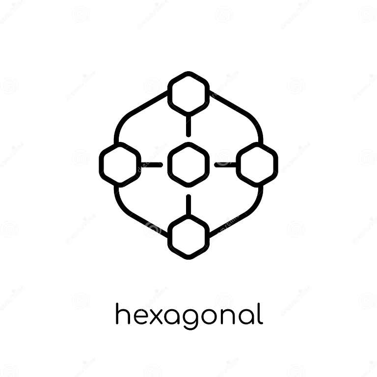 Hexagonal Interconnections Icon. Trendy Modern Flat Linear Vecto Stock ...