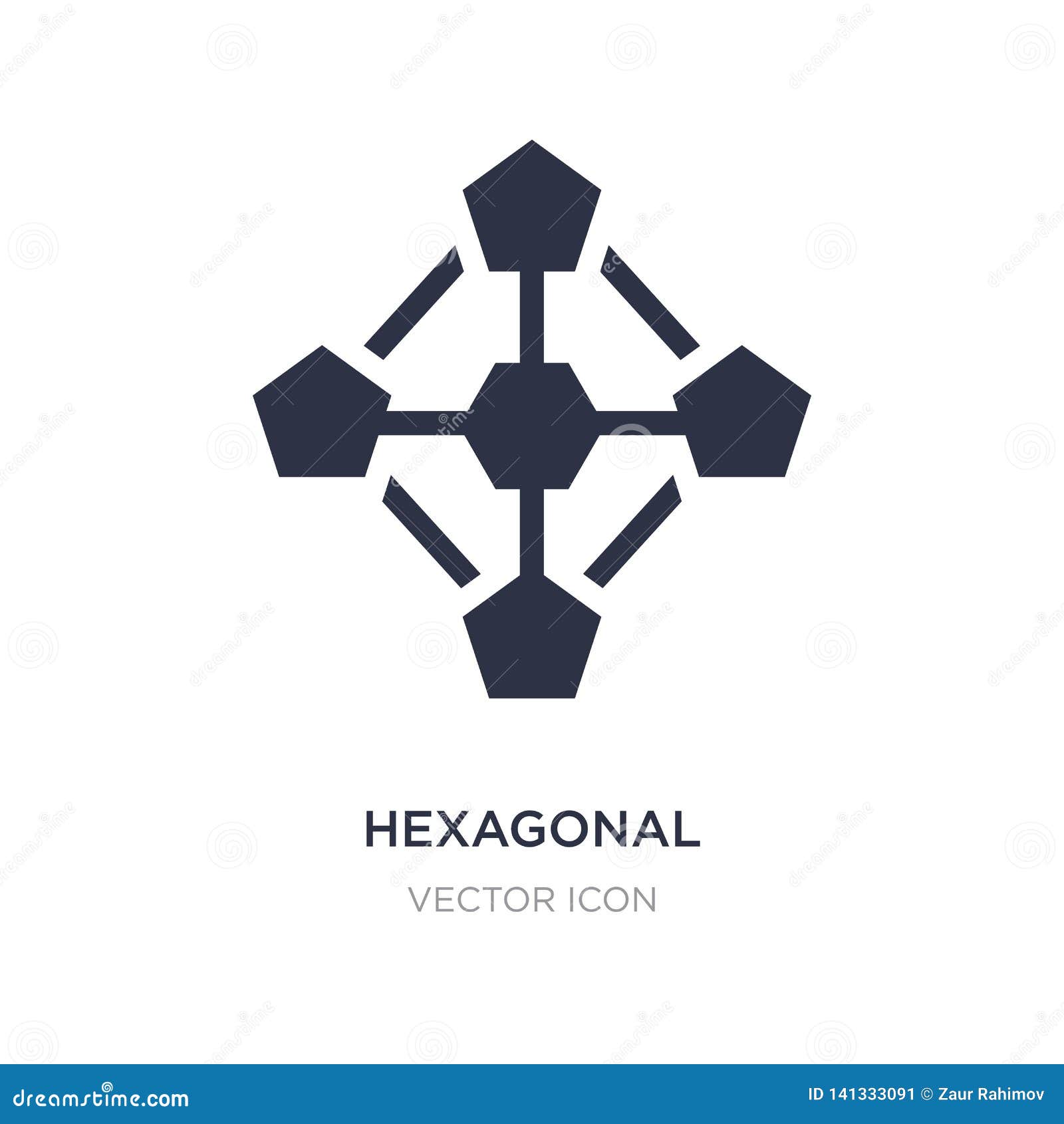 Hexagonal Interconnections Vector Icon On White Background. Flat Vector ...