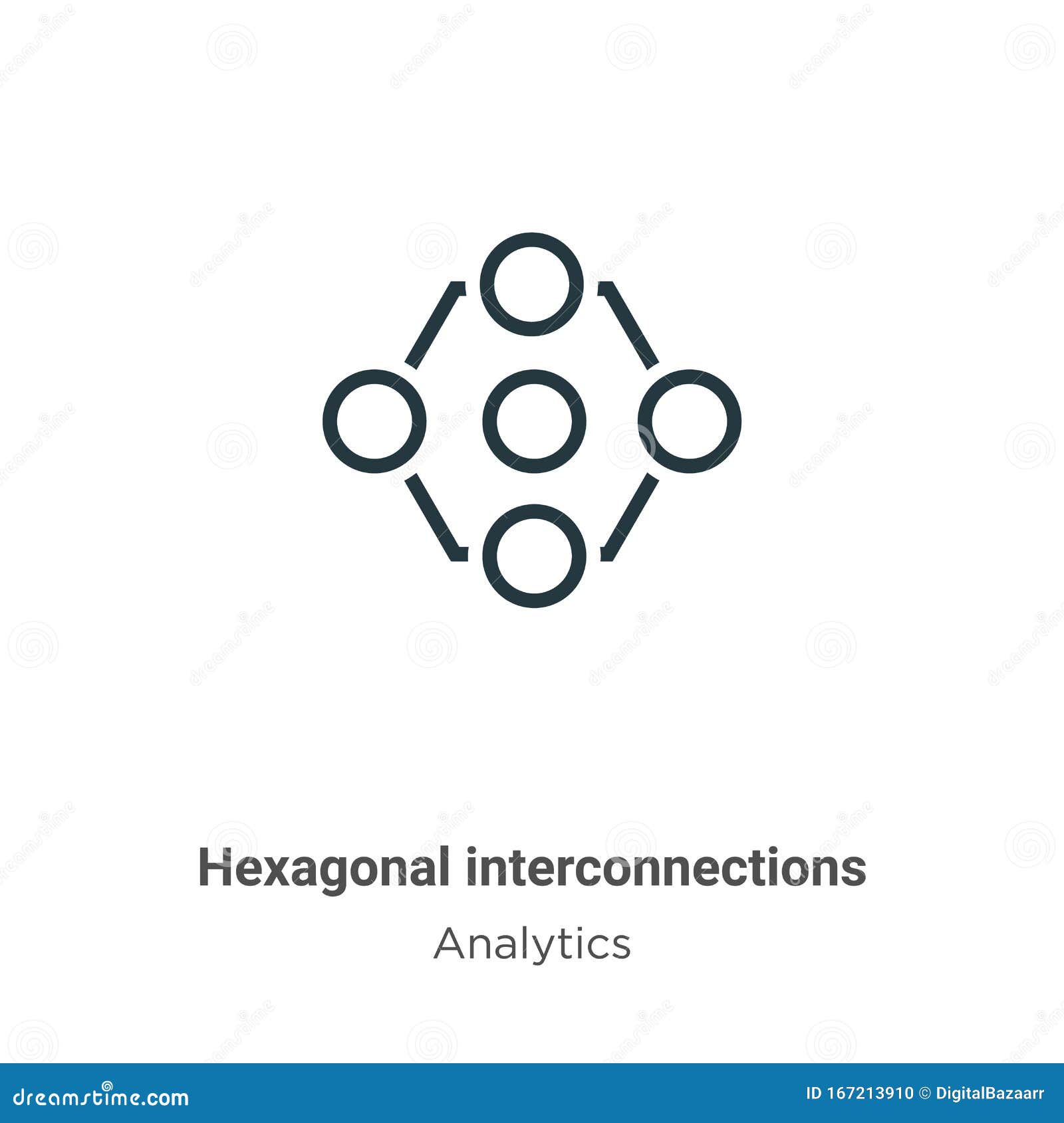 Hexagonal Interconnections Linear Icon. Modern Outline Hexagonal ...