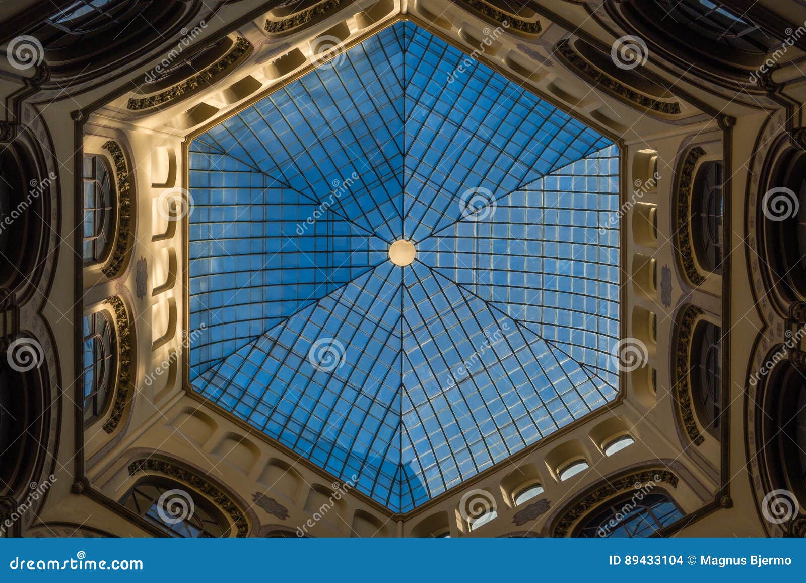 Hexagonal Lead Glass Ceiling in Atrium Stock Photo - Image of hexagon ...