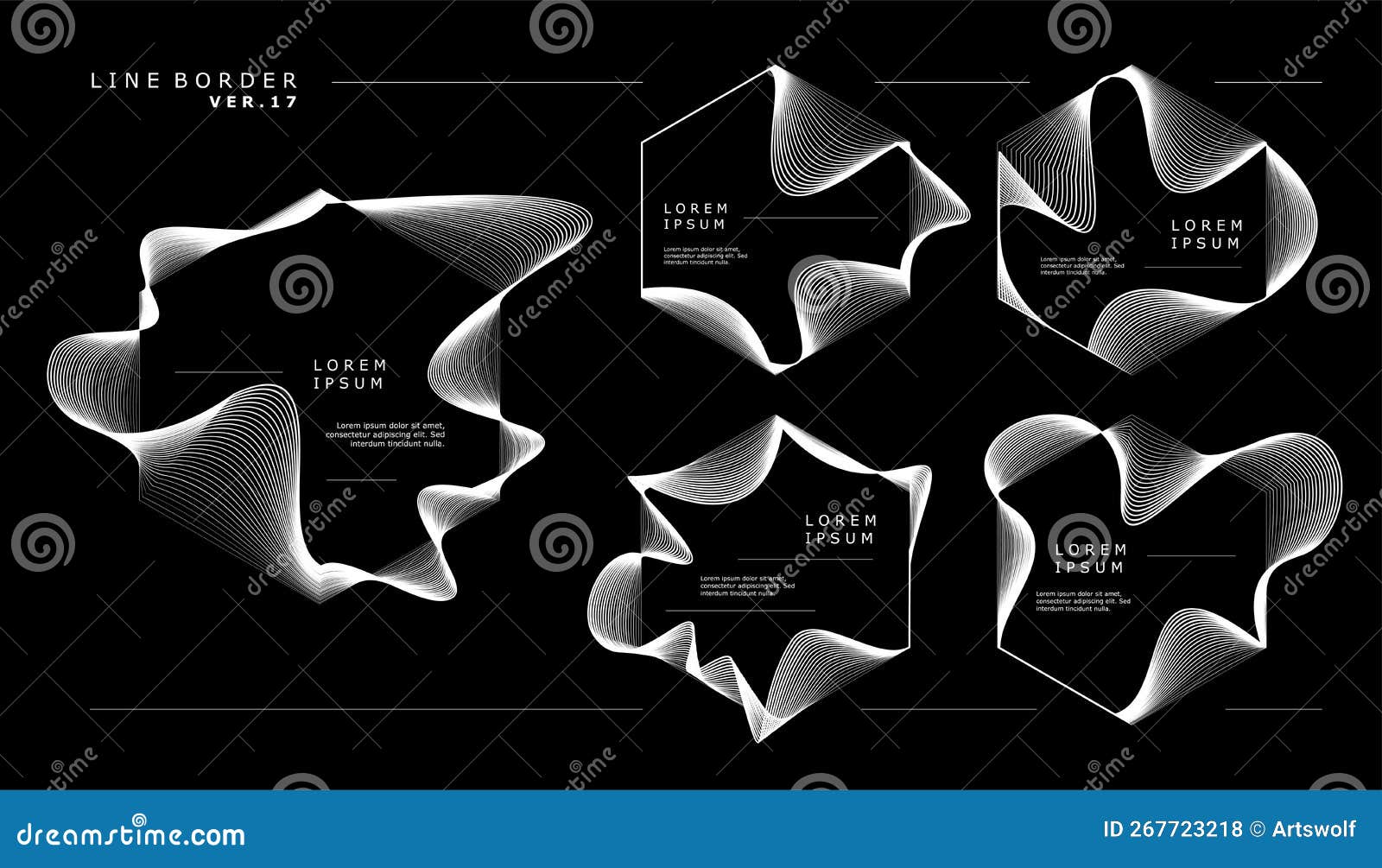 Hexagonal Lines Border Vector Design. Abstract Modern Lines Border ...