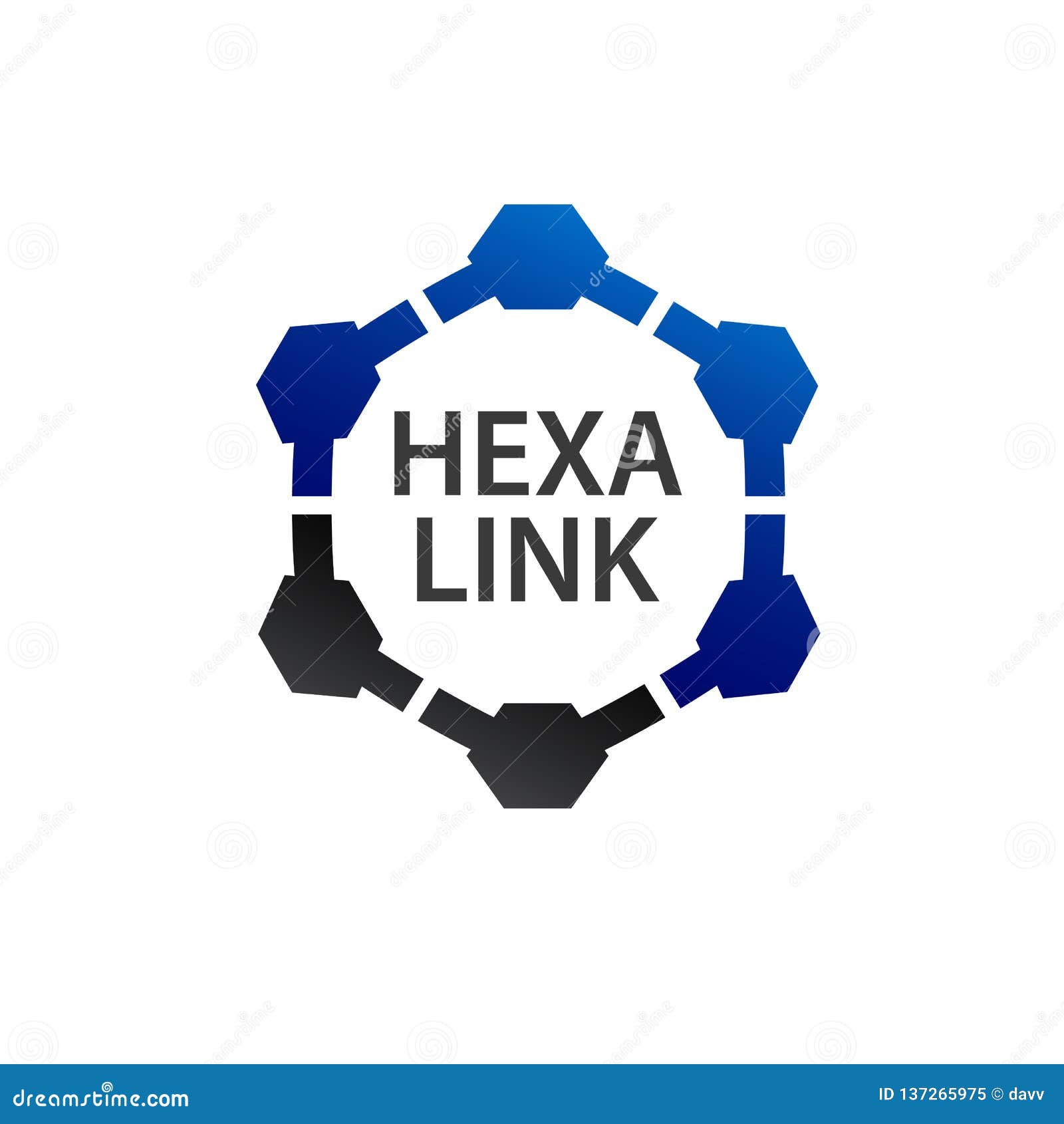 Hexagonal Link Logo Concept Design. Symbol Graphic Template Element ...