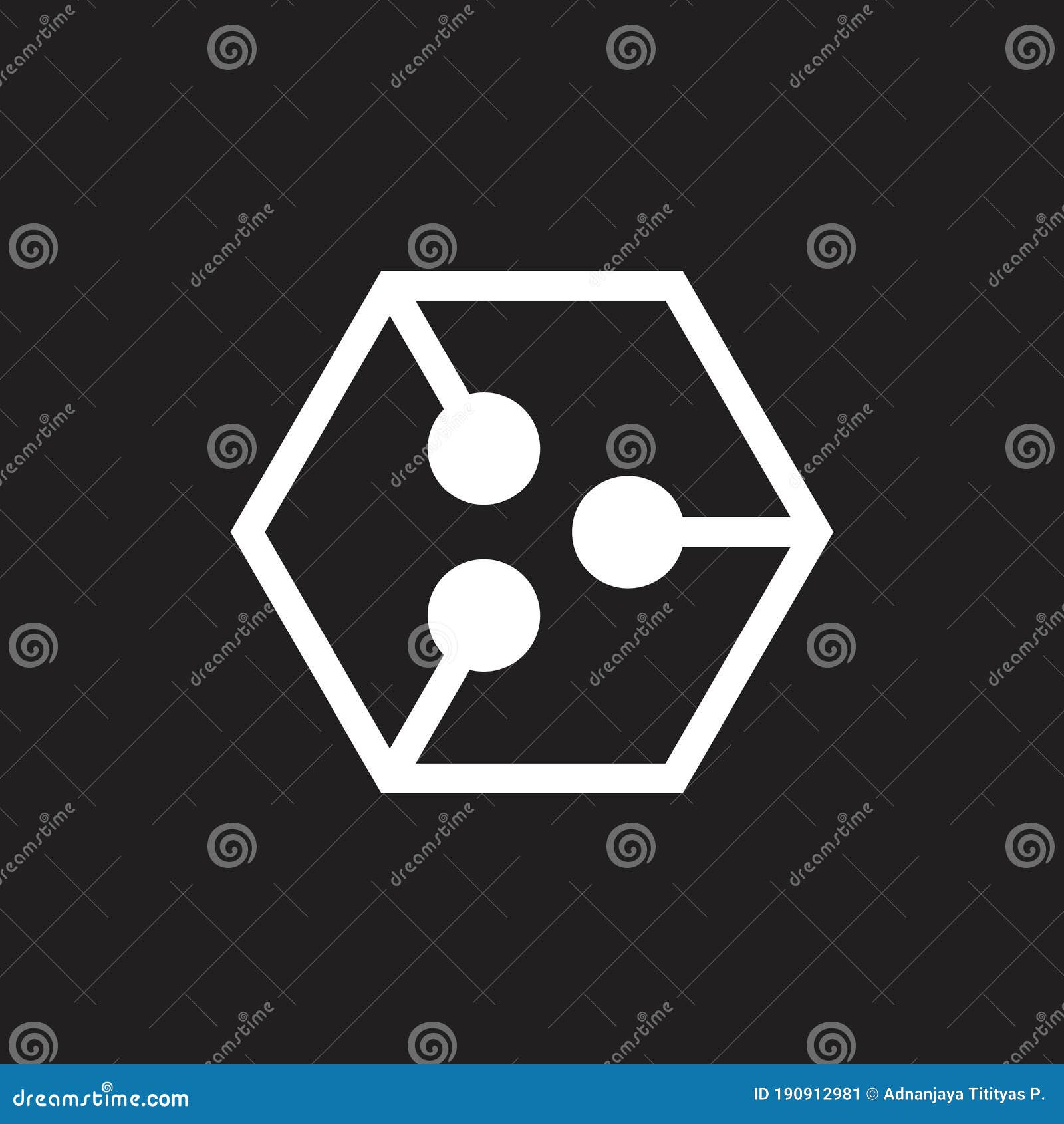 Hexagonal Linked Dots Arrow Line Logo Vector Stock Vector ...