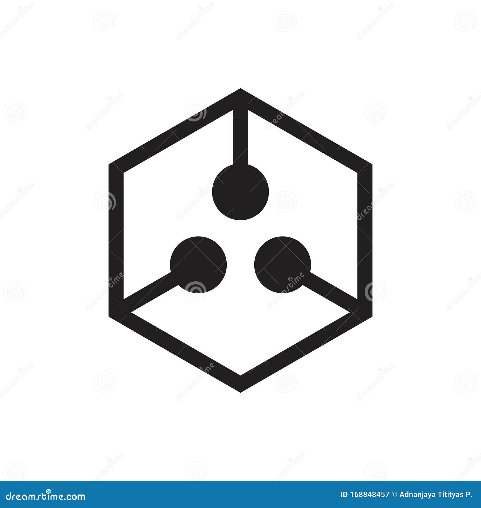 Hexagonal Linked Dots Logo Vector Stock Vector - Illustration of line ...