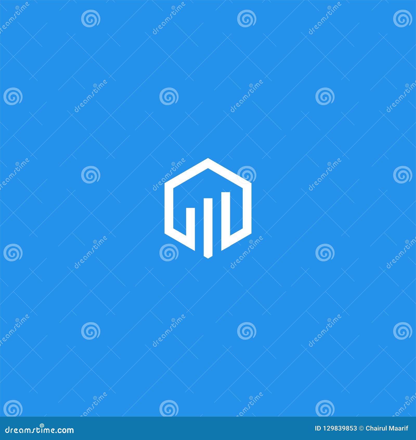 Hexagonal logo design stock vector. Illustration of shape - 129839853