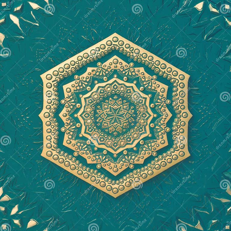 Hexagonal mandala stock illustration. Illustration of poster - 331216806